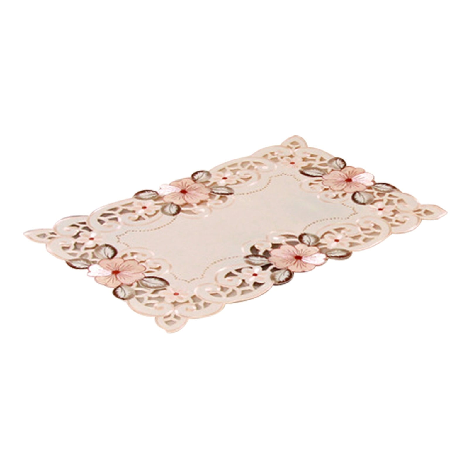 BINGLI Flowers Embroidered Table Runner, Floral Lace Fabric Table Top ...