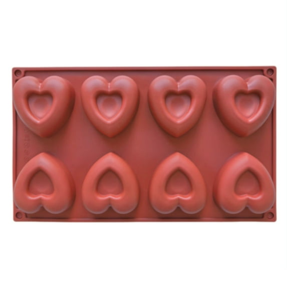 BINGLI Heart Shaped Silicone Muffin Molds, Nonstick 8-Cavity Tray for ...
