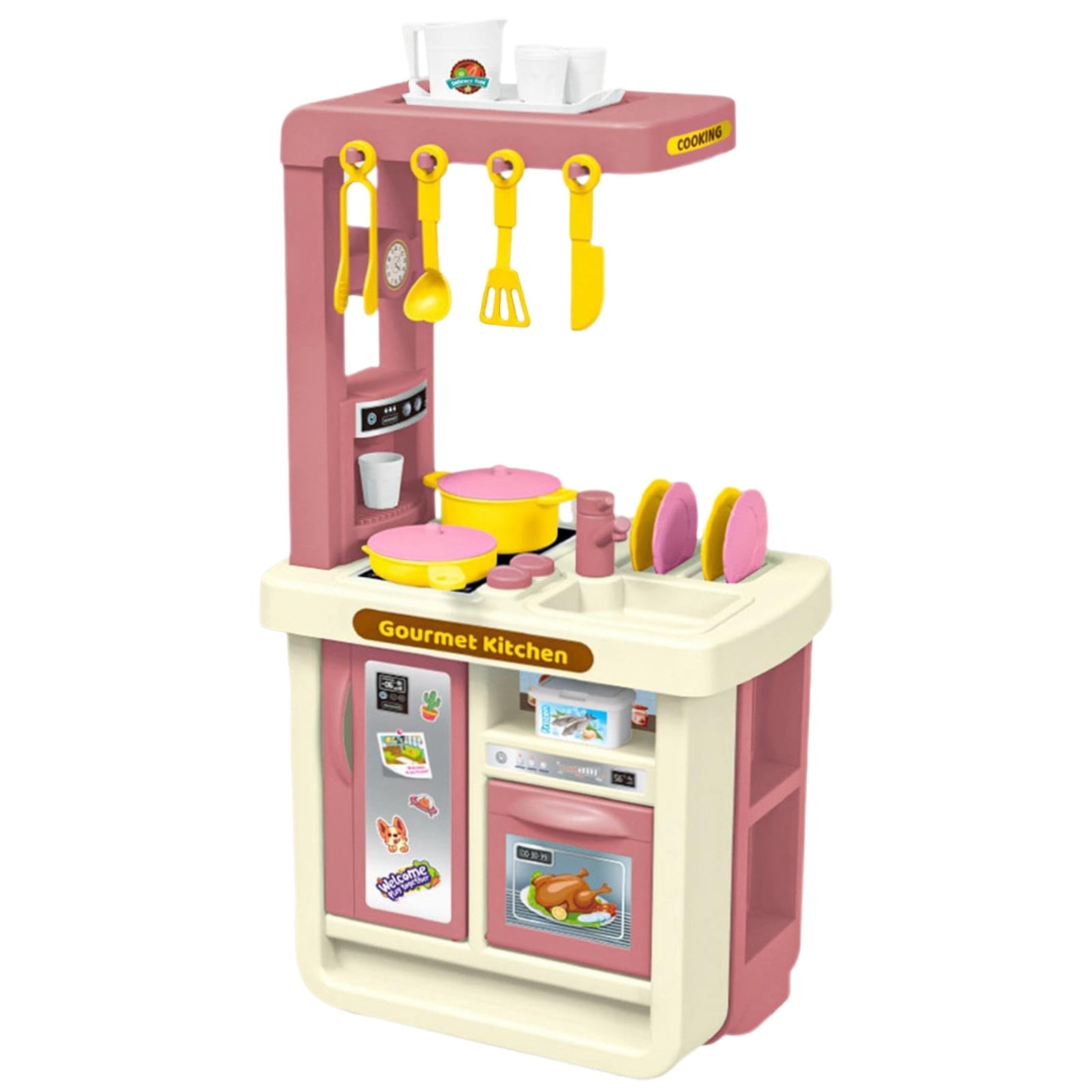 BINGLI Kitchen Playset, Kids Kitchen Toys, Cooking Grill Kitchen ...