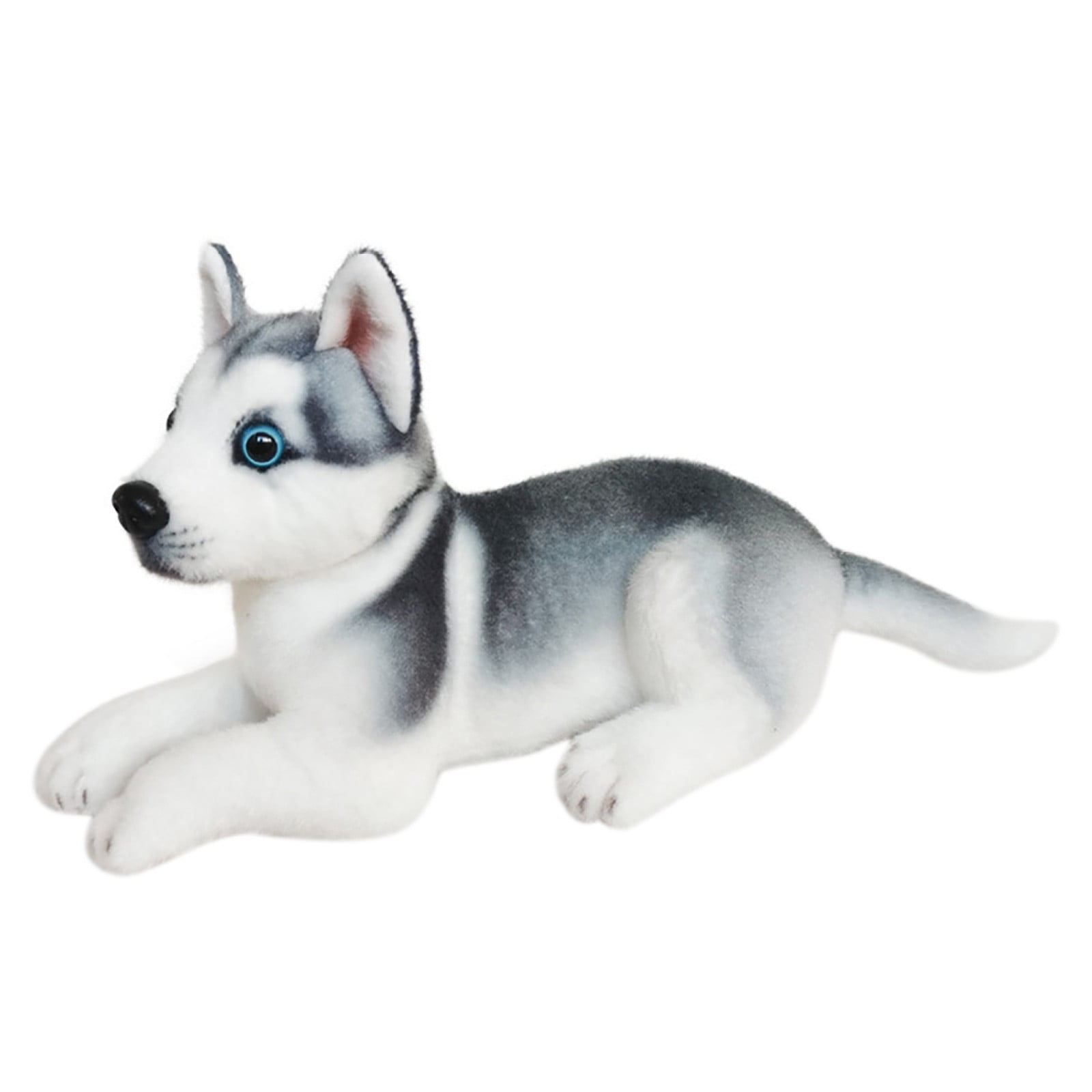 BINGLI Lifelike Furry Husky Stuffed Animals Puppy Toy Realistic Huskies ...