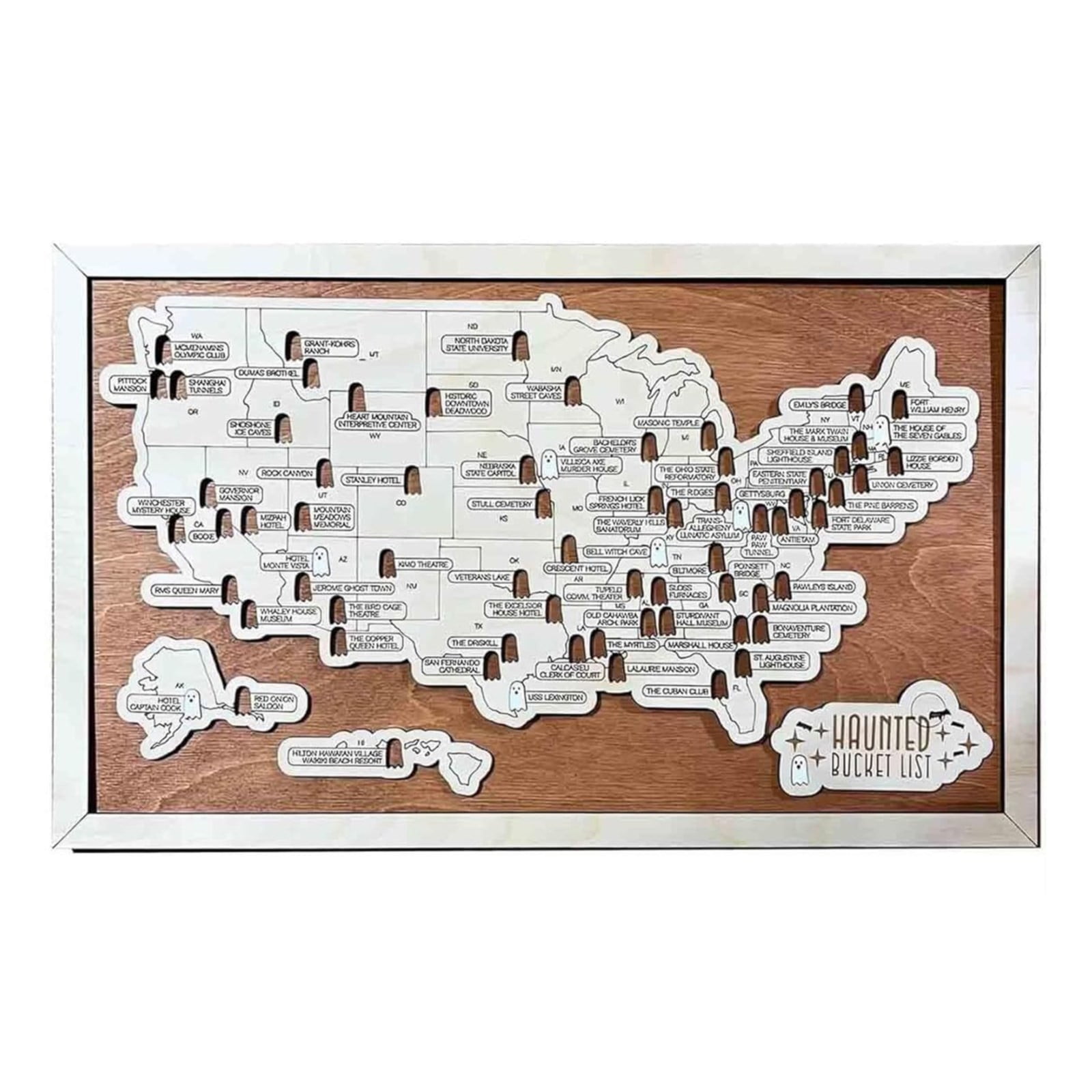BINGLI Map Bucket List Map 2024 New Decor Bucket List Map Decor Wood ...