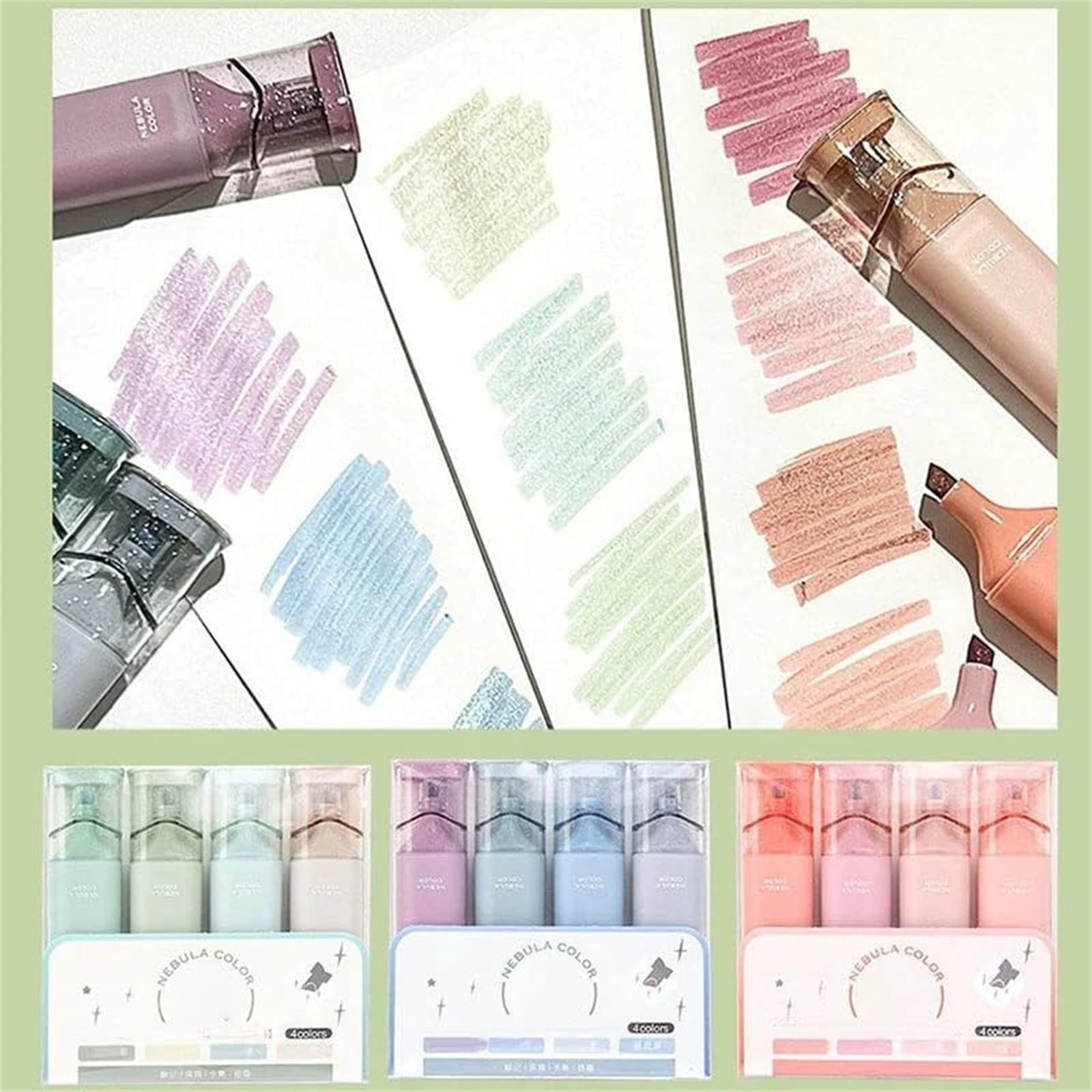 BINGLI Markers Set Glitter Highlighter Markers for Sparkling Note ...