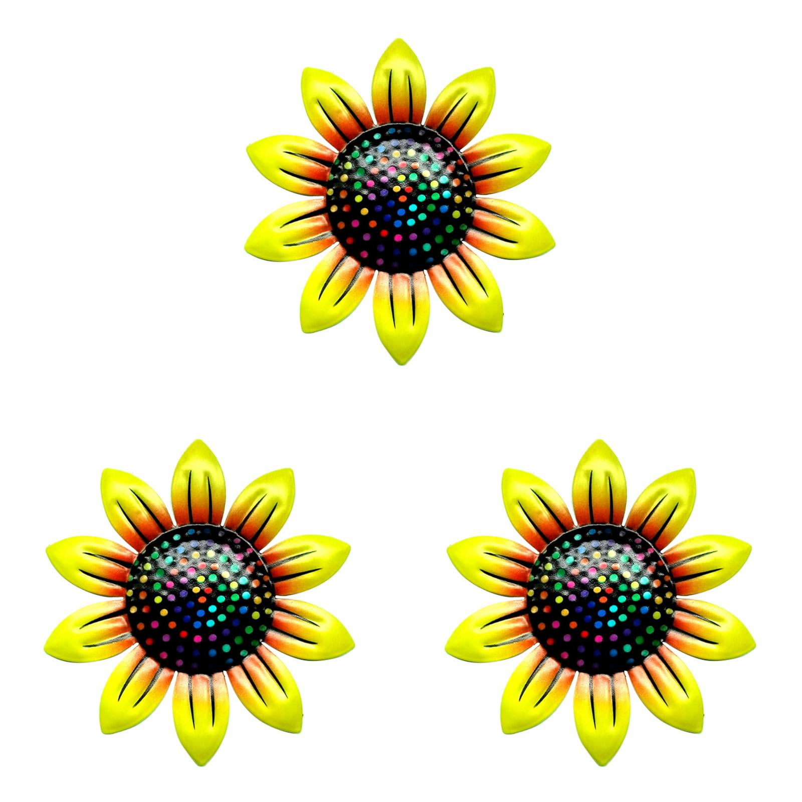 BINGLI Metal Flower Wall Art Decor, Sunflower Garden Ornaments 3D Daisy ...