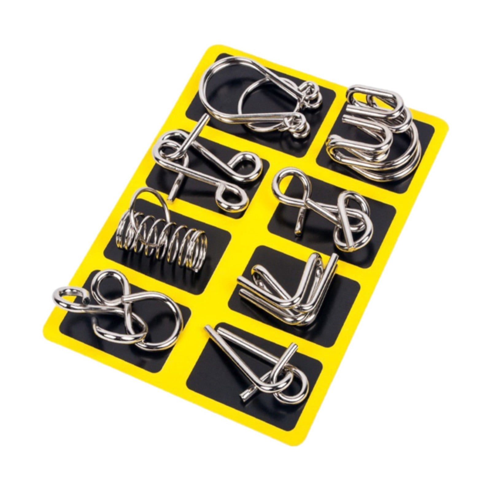 BINGLI Metal Wire Puzzle Set of 8 with Pouch,Brain Teaser IQ Test ...