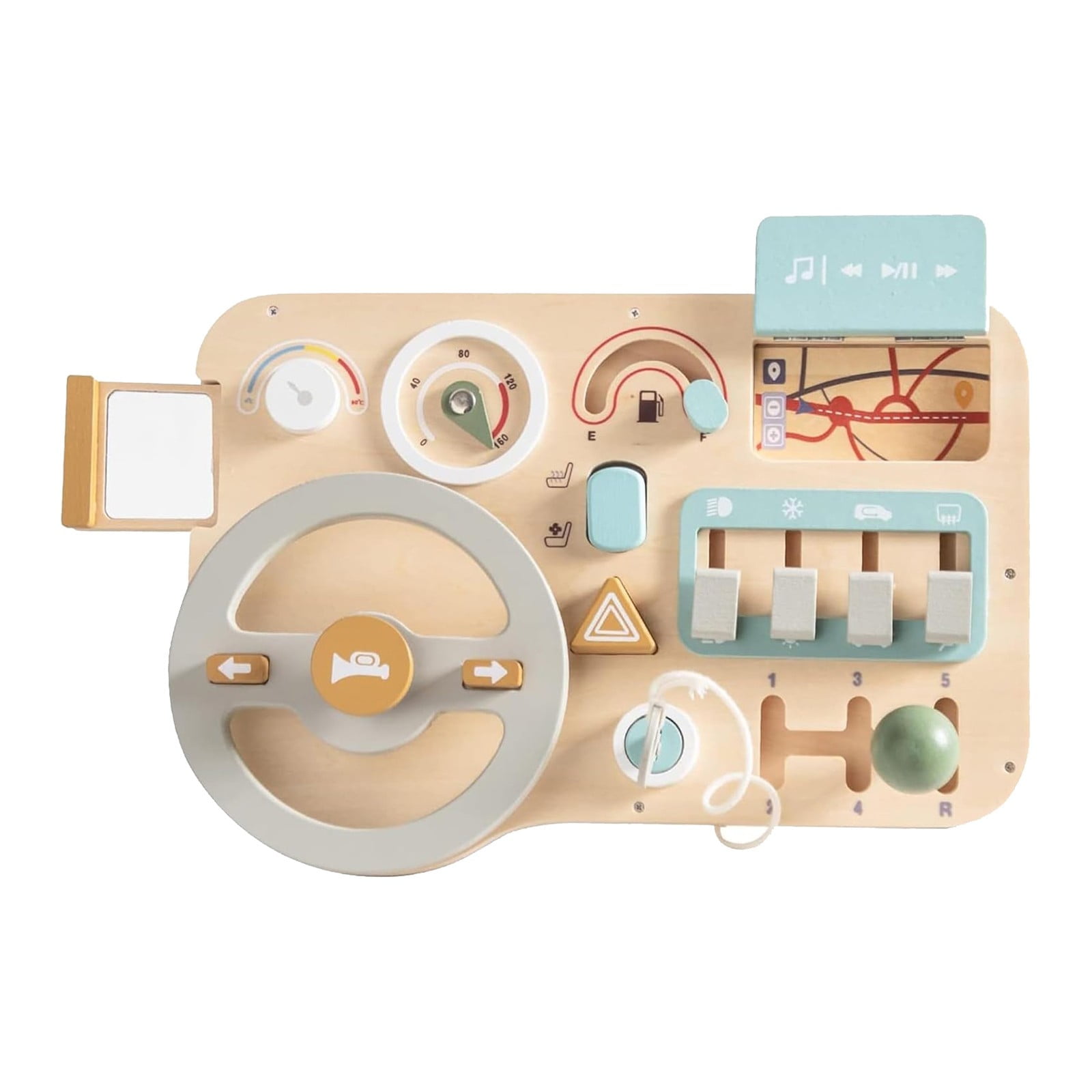 BINGLI Montessori Busy Board for Toddlers Car Steering Wheel Busy Board ...