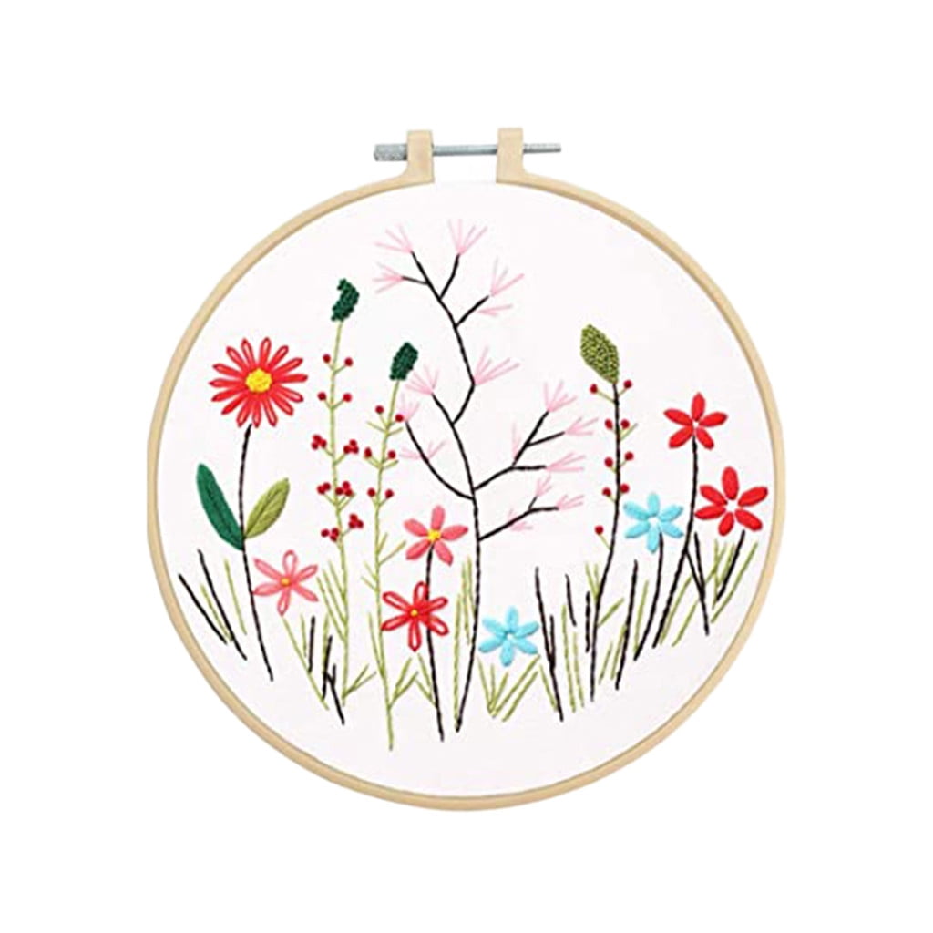 BINGLI Pattern Stamped Cr‘oss Stit’ch Set with Embroidery Cloth Hoop ...