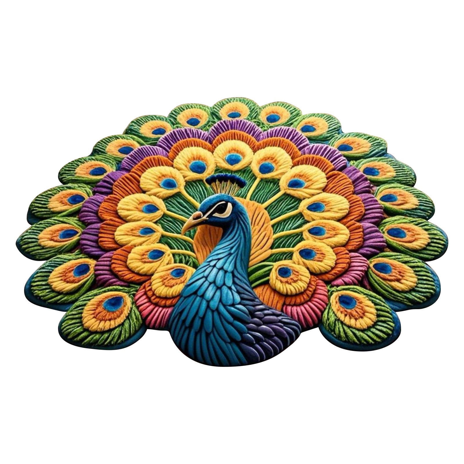 BINGLI Peacock Animals Bath Mat Blue and Green Bathroom Rugs Funny Non ...