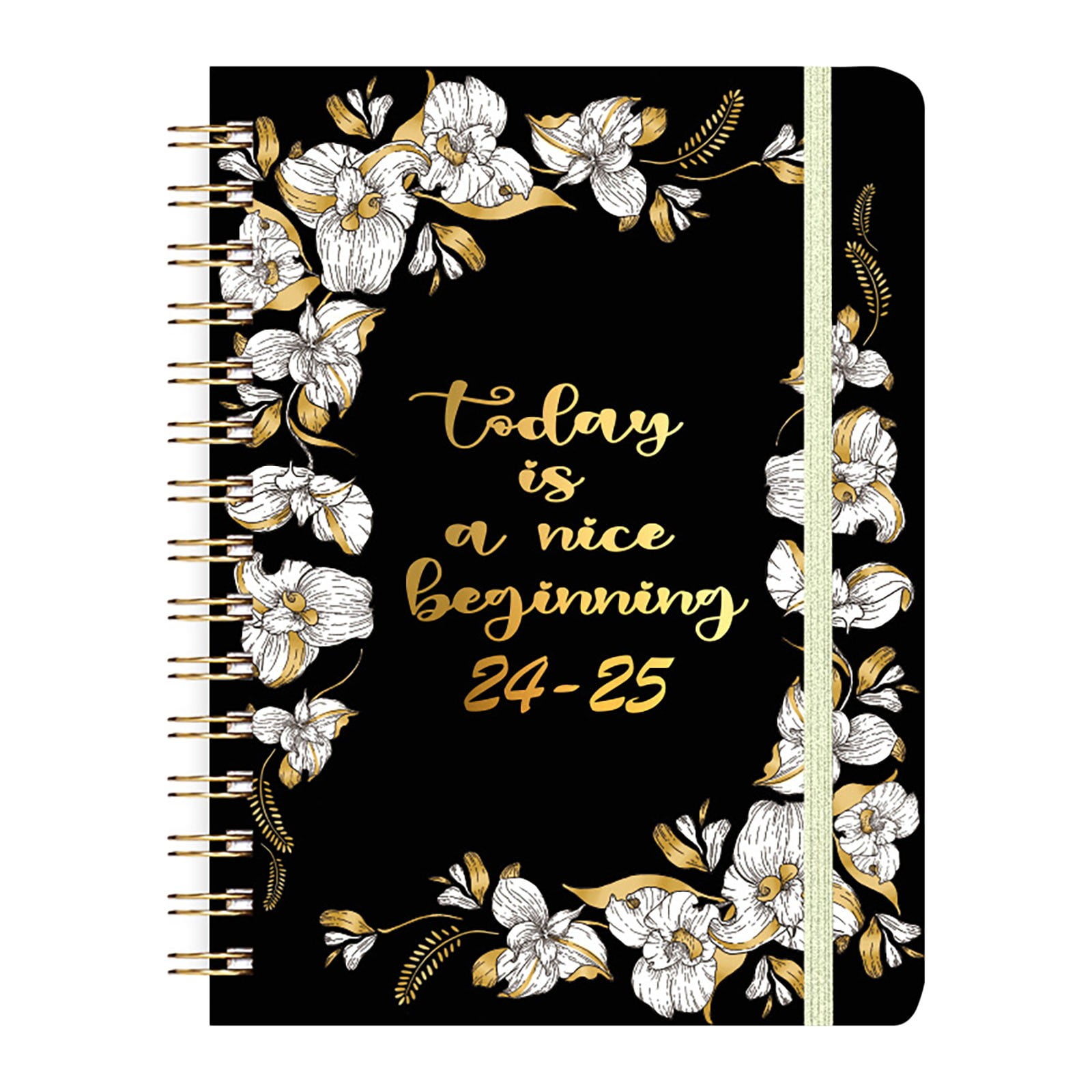 BINGLI Planning Notebook July 2024 to 2025 Plan Notebook Gold Stamping ...