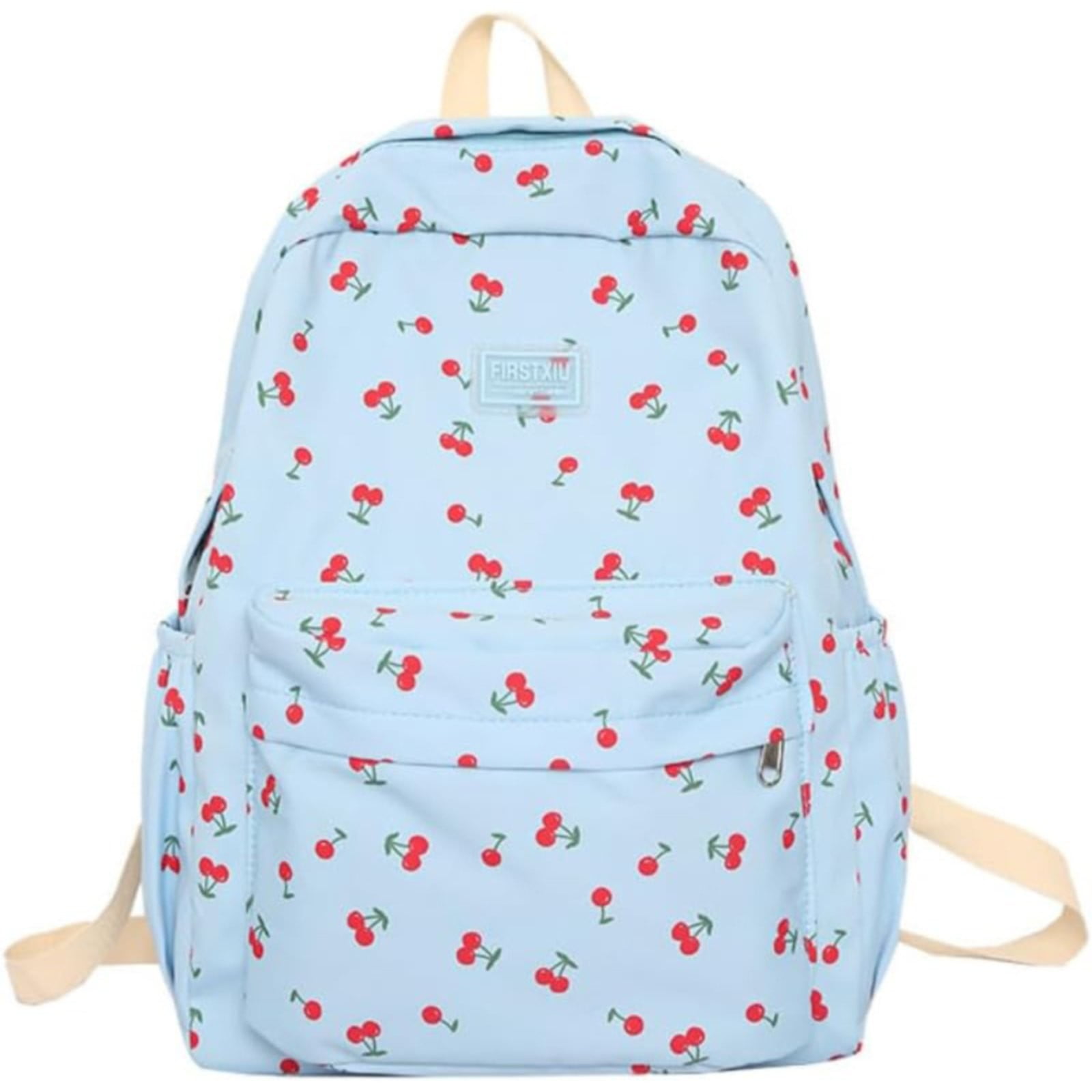 BINGLI Preppy Backpack Cute Cherry Backpack Cottagecore Aesthetic ...