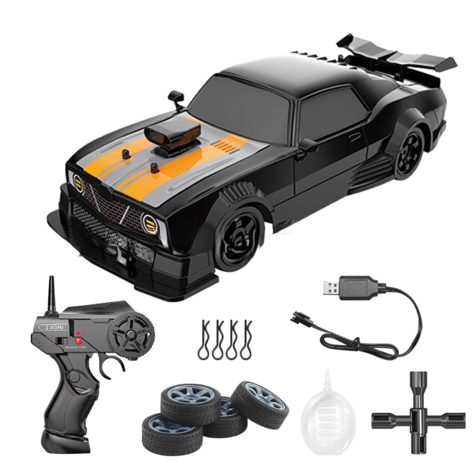 BINGLI RC Drift Car 1:16 Scale 4WD High Speed Remote Control Cars Vehicle 2.4GHz with LED Lights ...