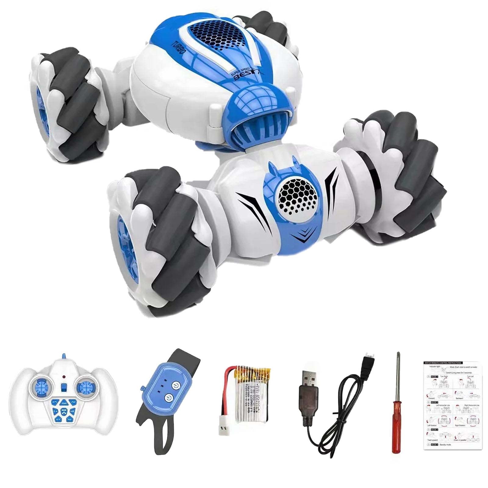 BINGLI RC Stunt Car, 2.4GHz 4WD Remote Control Car, Watch Gesture ...