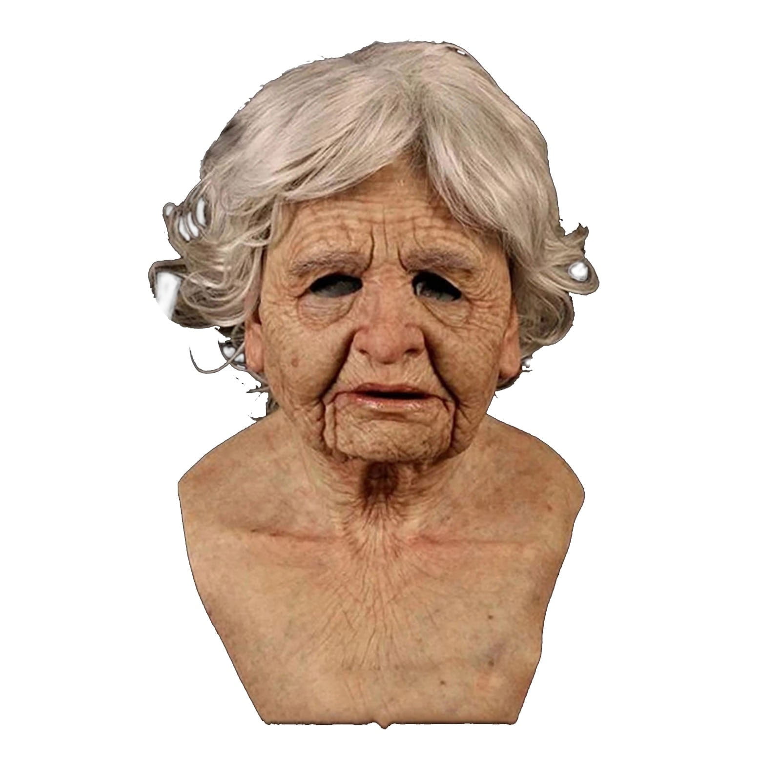 BINGLI Realistic Old Man Human Face Decorative Halloween Novelty Party ...