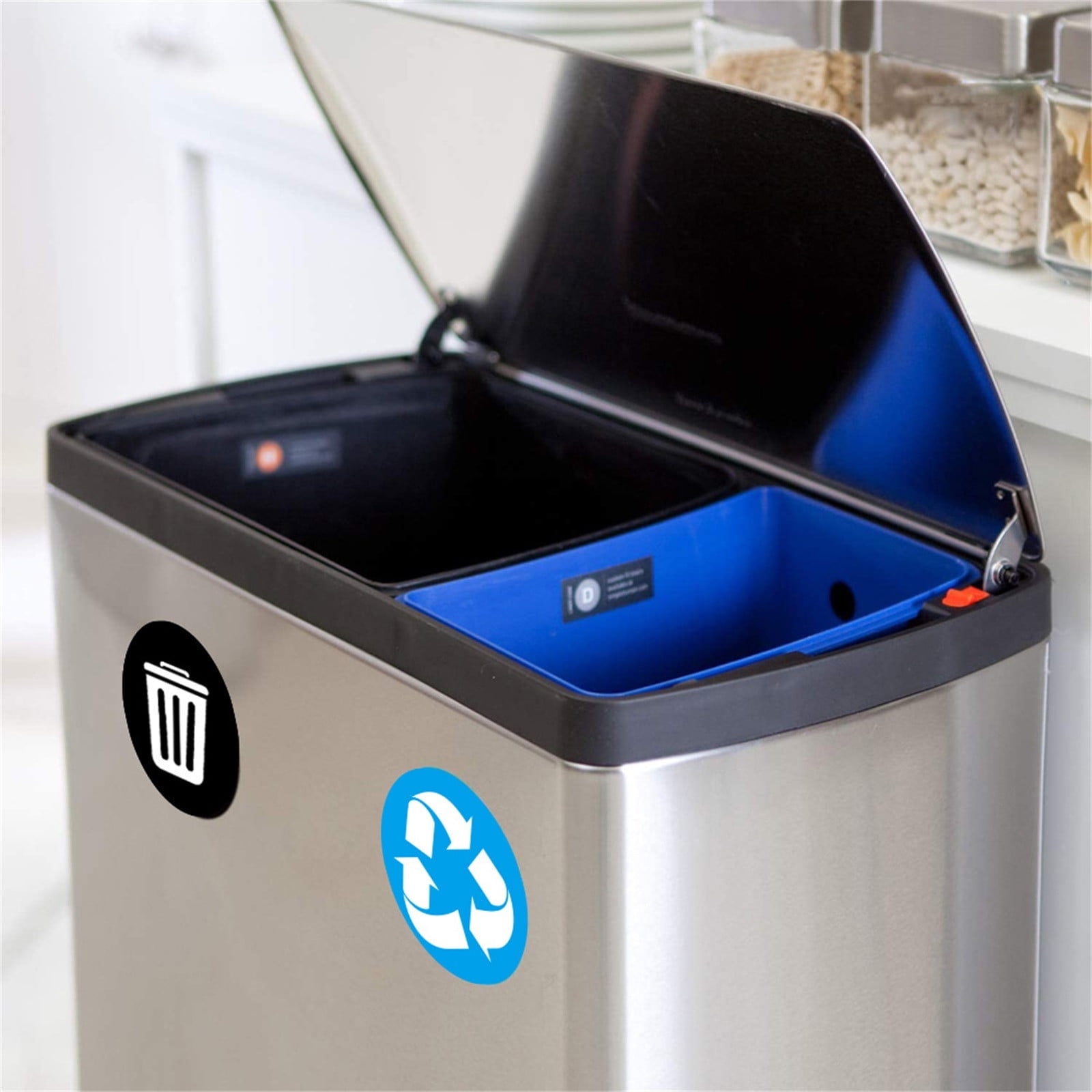 BINGLI Recyclable Non Recyclable Label Sticker Trash Can Self Adhesive ...
