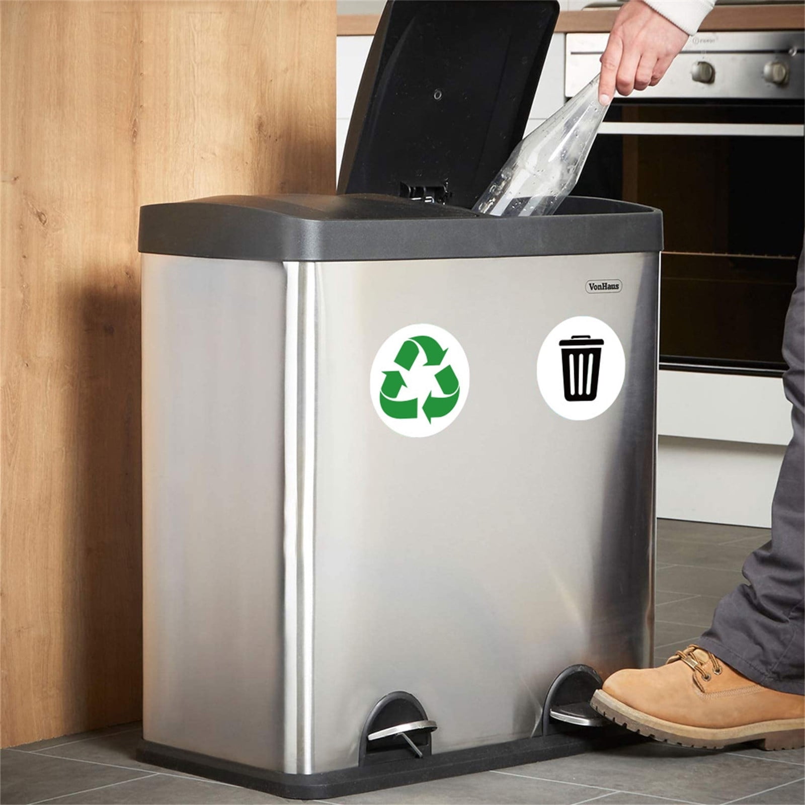 BINGLI Recyclable Non Recyclable Label Sticker Trash Can Self Adhesive ...