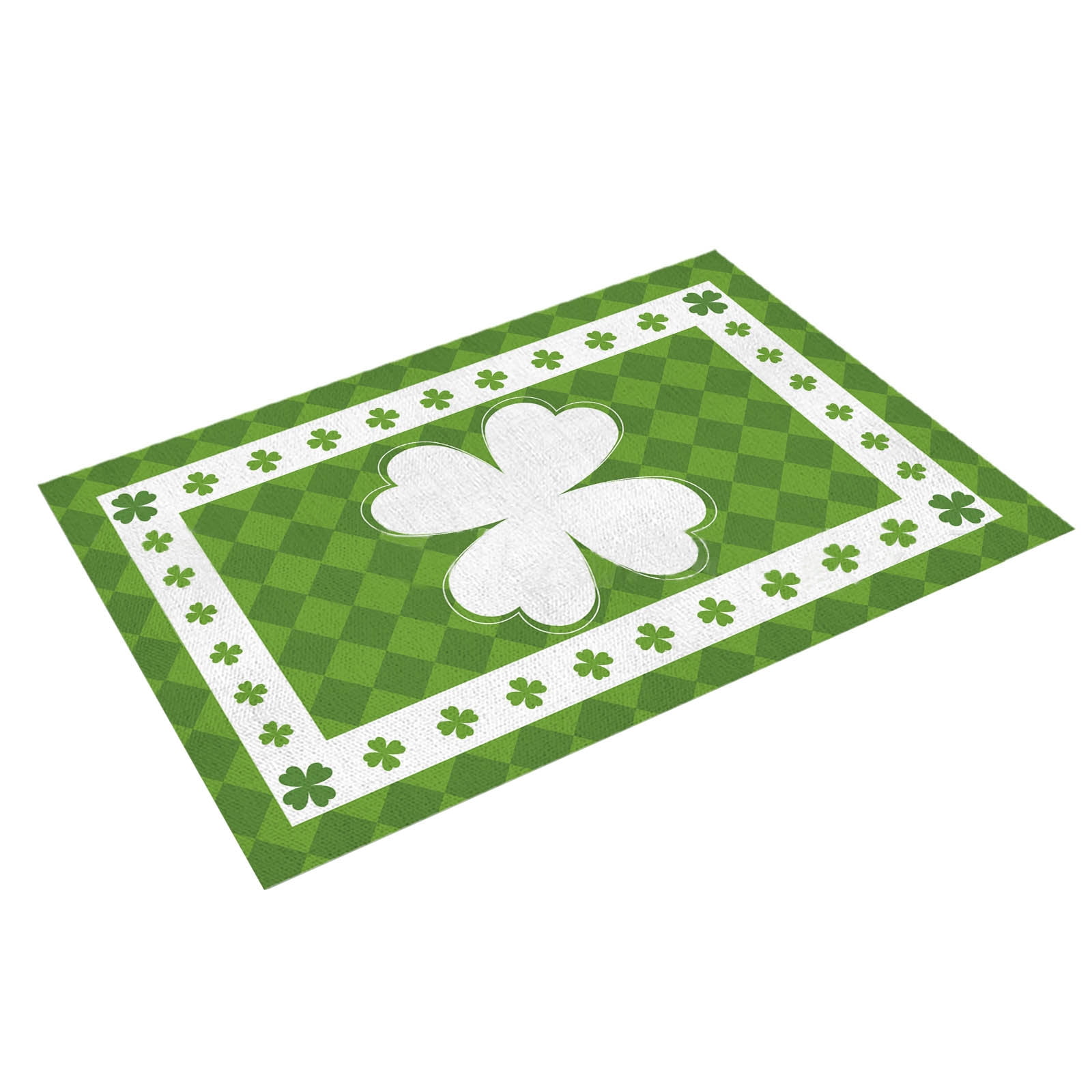 BINGLI St. Patricks's Day Placemats Scandinavia’n Irish Day Plaid ...