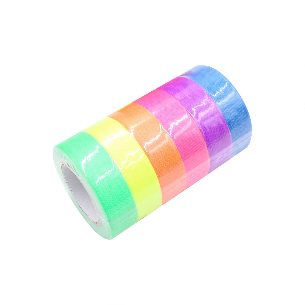 BINGLI UV Blacklight Fluorescent Tape Neon-Rainbow Gaffer Spikes Sticky ...