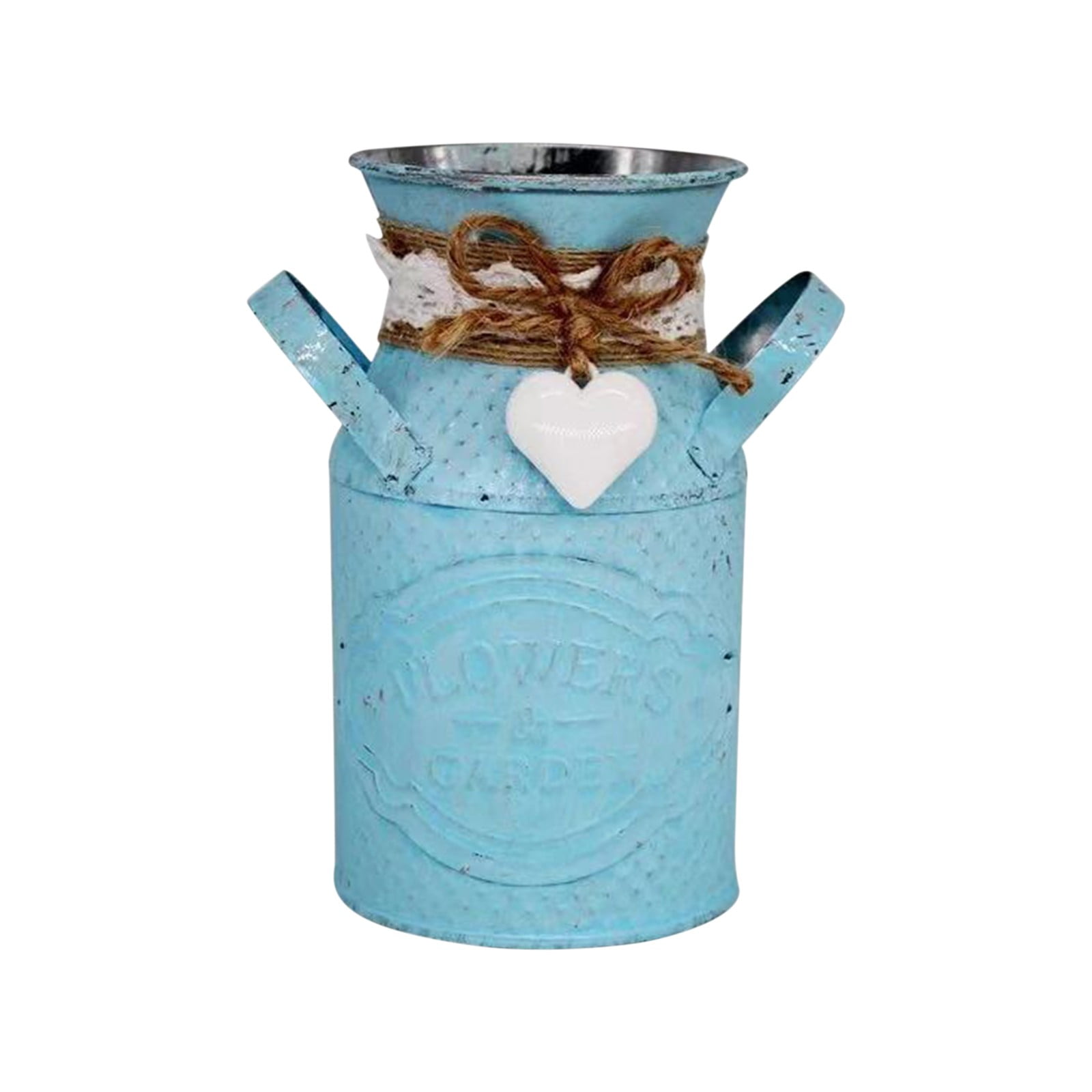 BINGLI Vintage Metal Galvanized Vases, Rustic Succulent Plant Pots ...