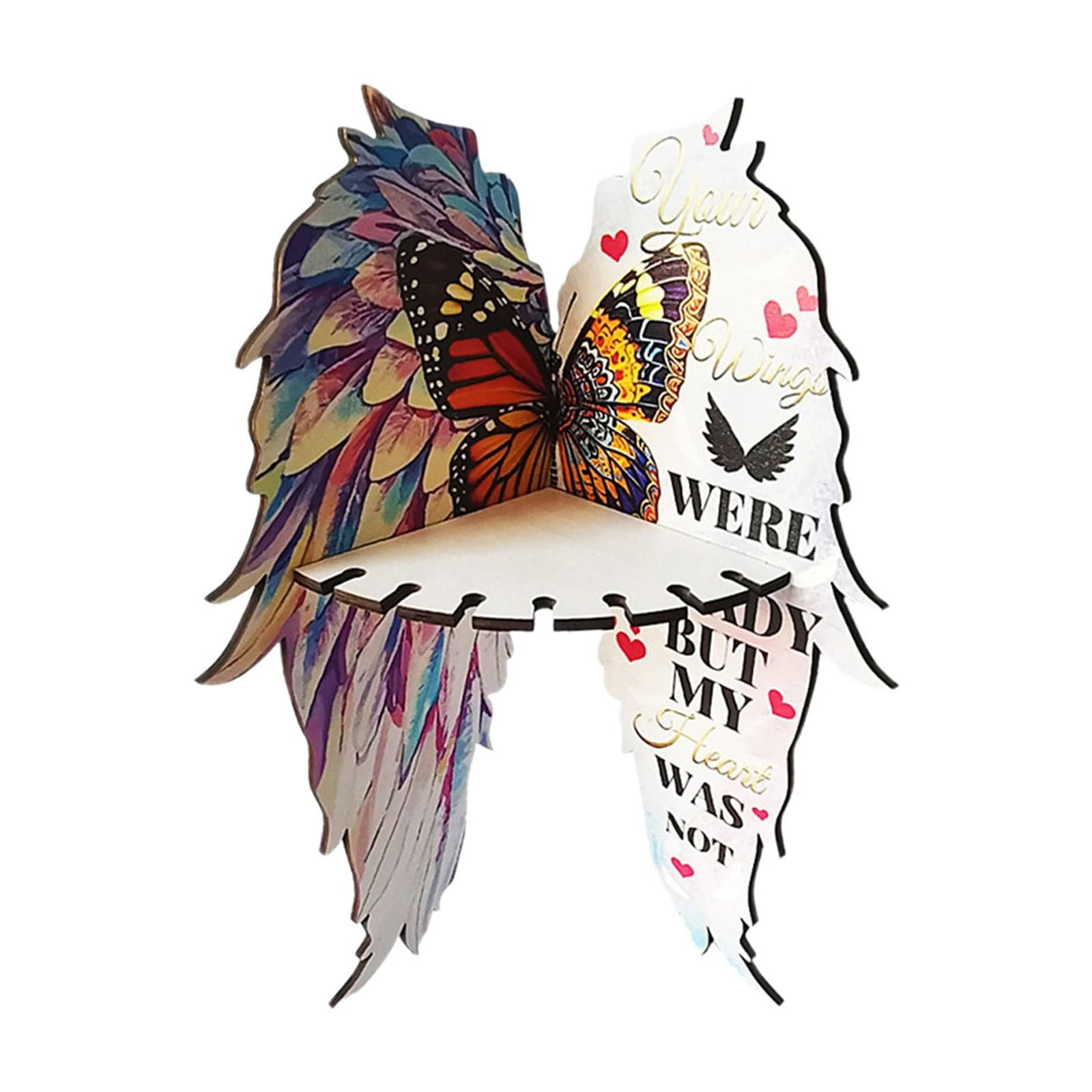BINGLI Wall Mounted Corner Shelf Wings Butterfly Wooden Floating Corner ...