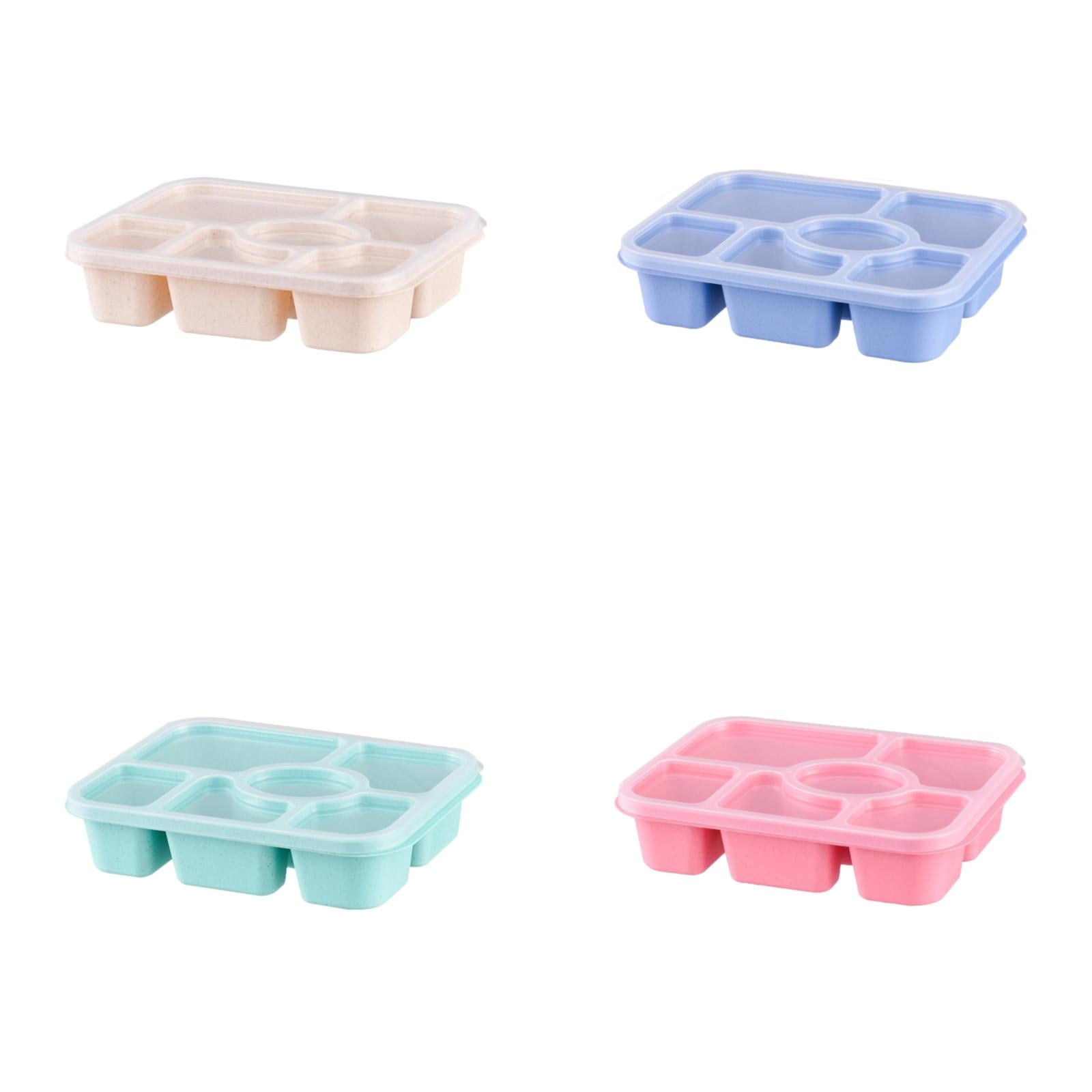 BINGLI Wheat Straw Lunchable Snack Containers for Kids & Adults - 6 ...