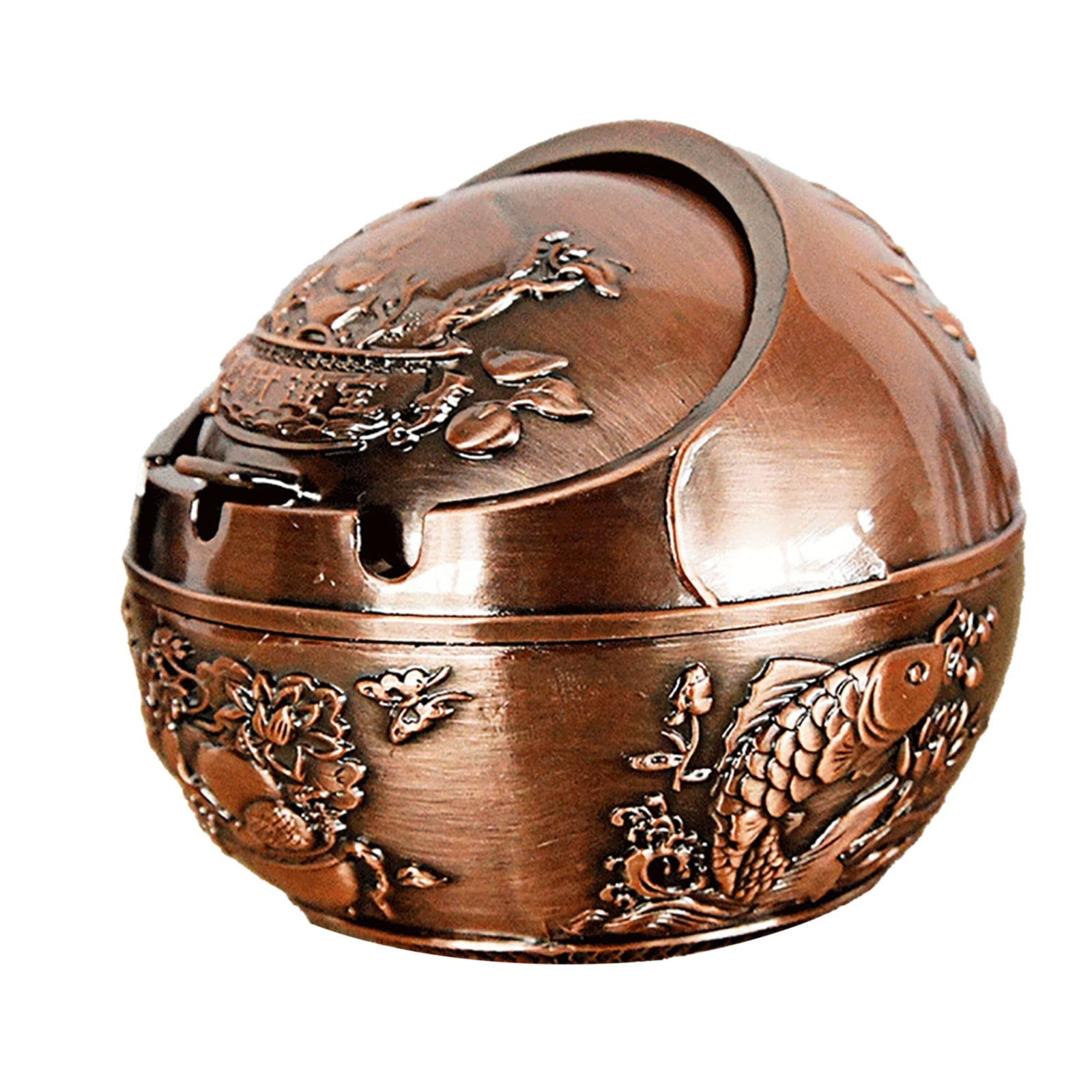BINGLI Windproof Metal Ashtrays with Lid Fancy Desktop Ashtray Vintage ...
