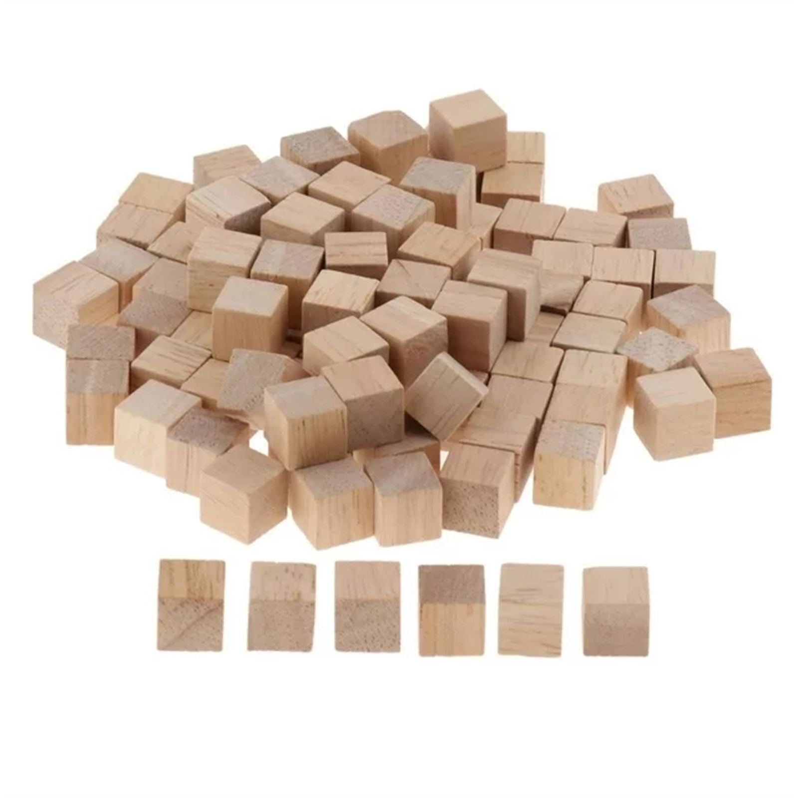 BINGLI Wooden Blocks, 1/2 Inch Unfinished Wood Blocks for Crafts, Pack ...