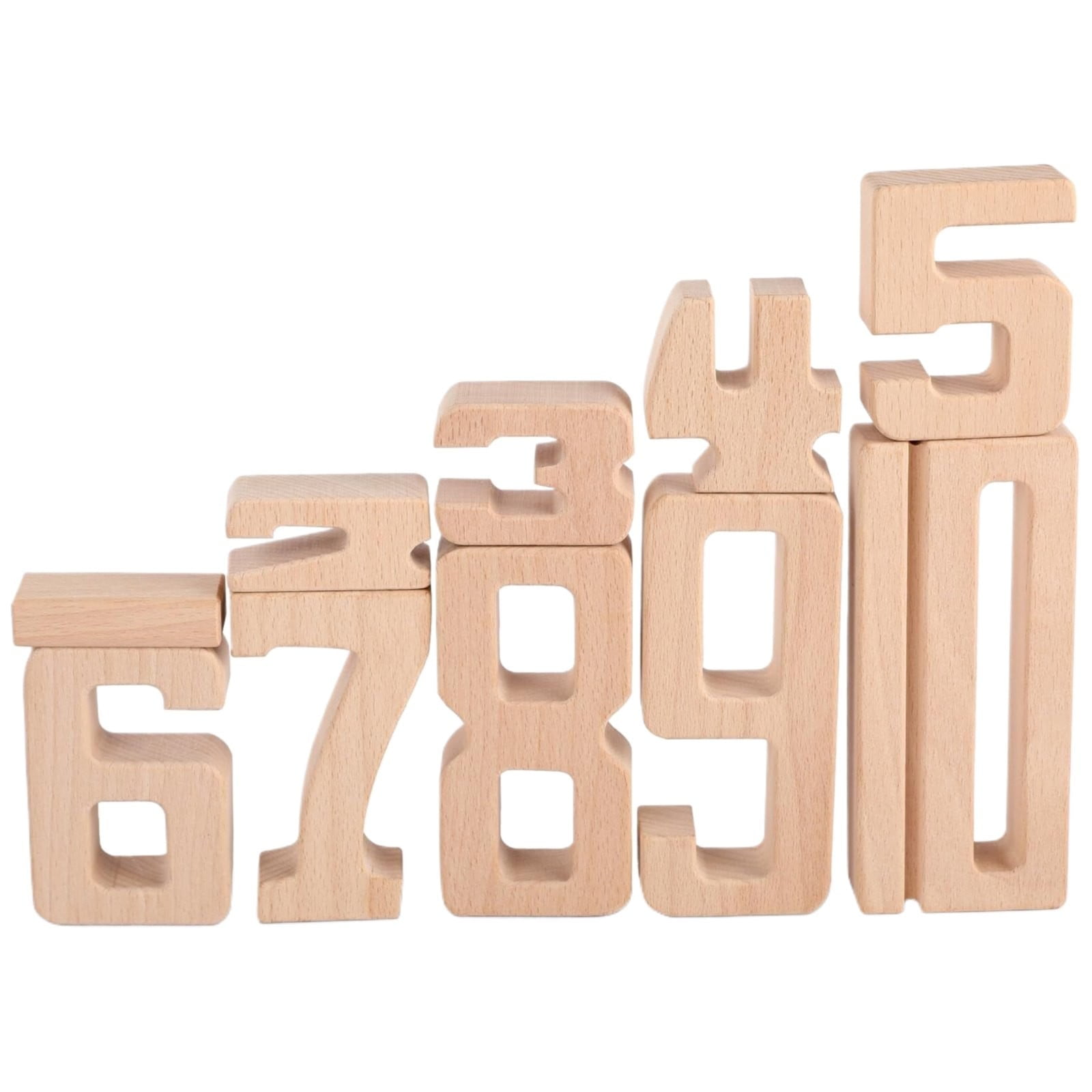 BINGLI Wooden Stacking Building Blocks for 3+ Years Old Kids 1-10 ...