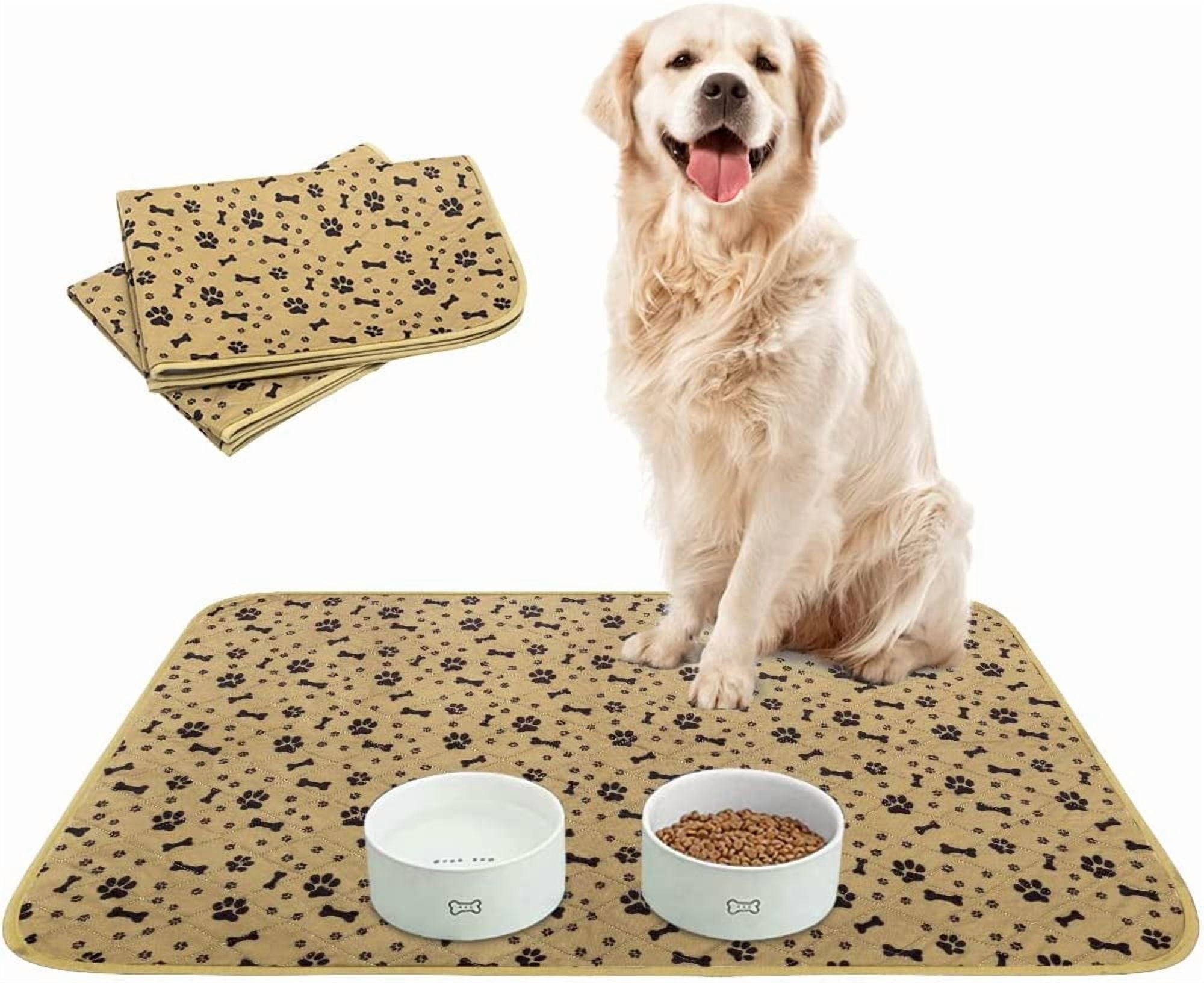 BINGPET Waterproof Dog Food Mat Non-Slip - 2 Pack Dog Bowl Mat ...