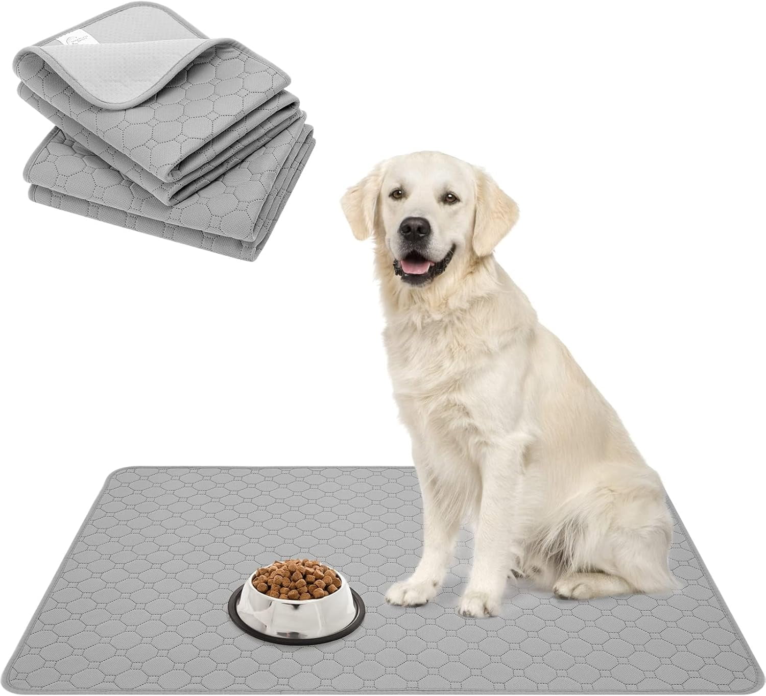 BINGPET Waterproof Dog Food Mat Non-Slip 2 Pcs,35.4" X 23.6" Anti ...