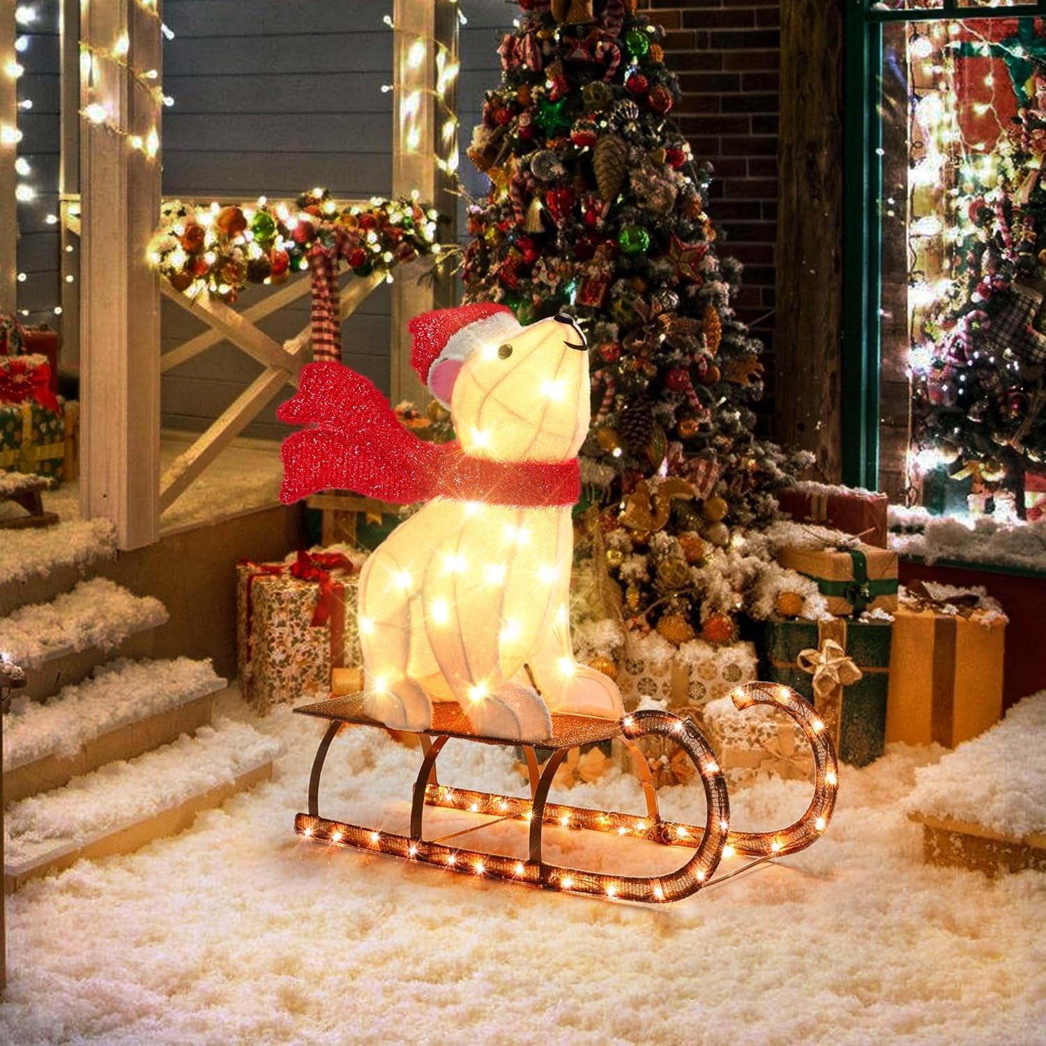 BINGTAOHU 27In Christmas Dachshund LED Lights Decorations Outdoor Large ...