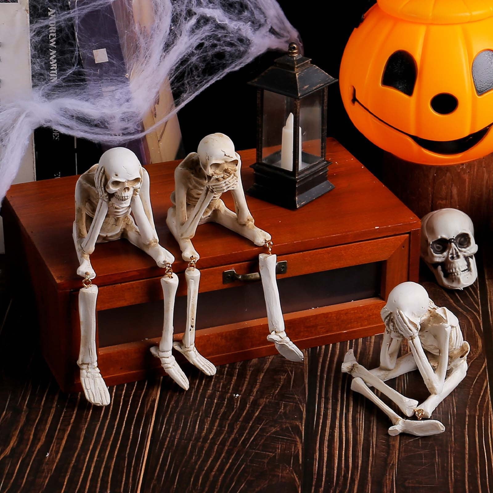 BINGTAOHU Halloween Decorations Halloween Statues Skull Figurine ...