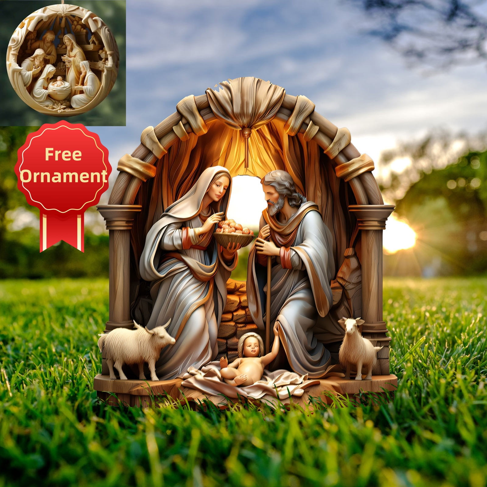 BINGTAOHU Nativity Scene Outdoor Yard Stakes Nativity Scene Outdoor For ...