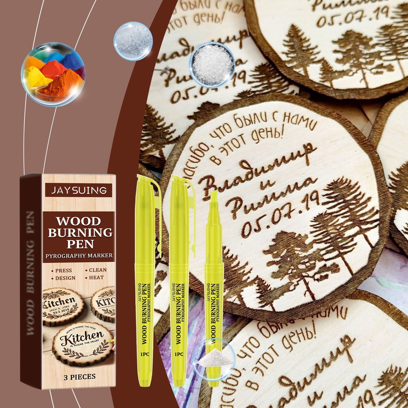 BINGTAOHU Wood Burning Pen Wood Burning Marker Pen Wood Pyrography Pen ...