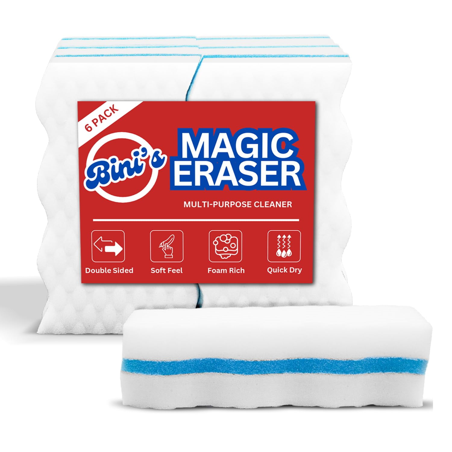 BINI'S Magic Eraser, Extra Durable, Multi Purpose Cleaner, Shoe ...