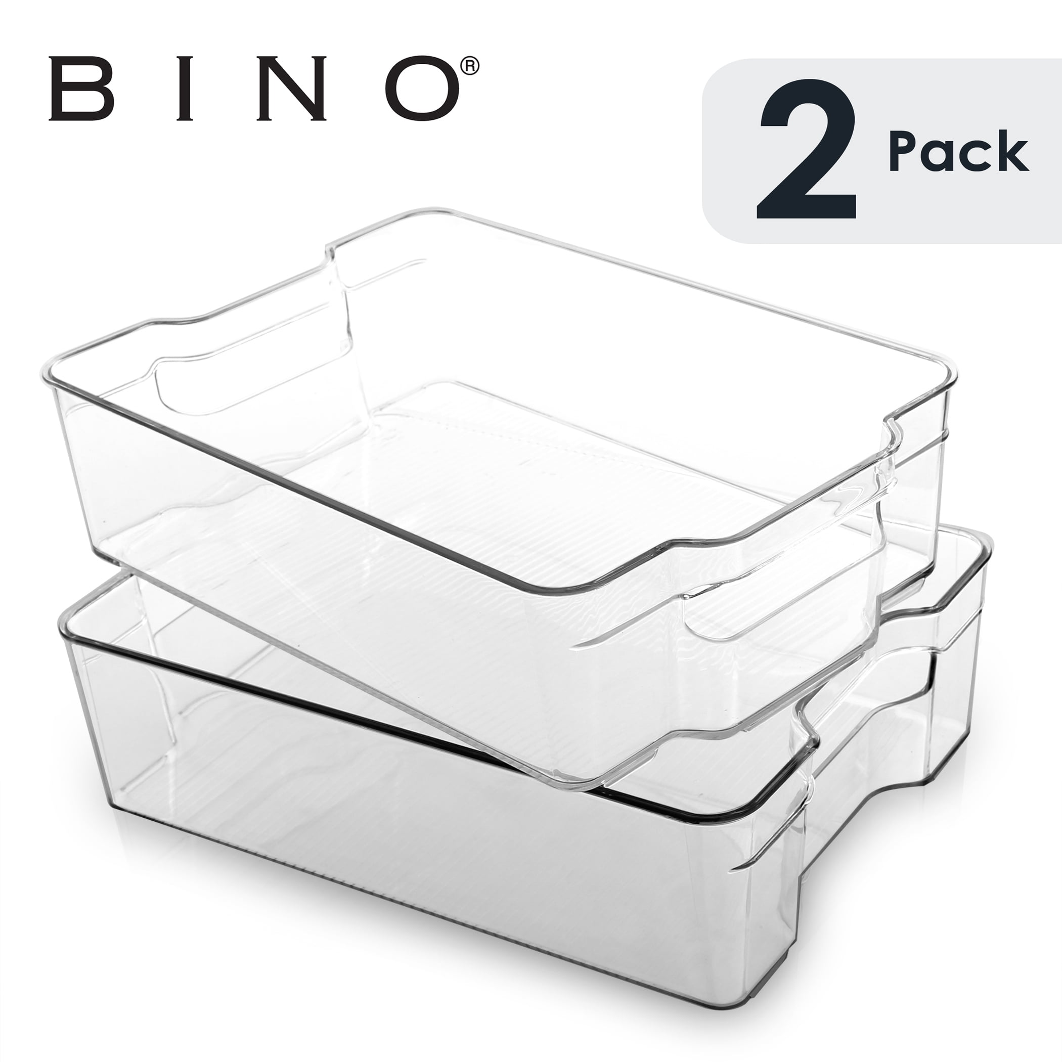 Bino Stackable Plastic Organizer Storage Bins Large 2 Pack Plastic