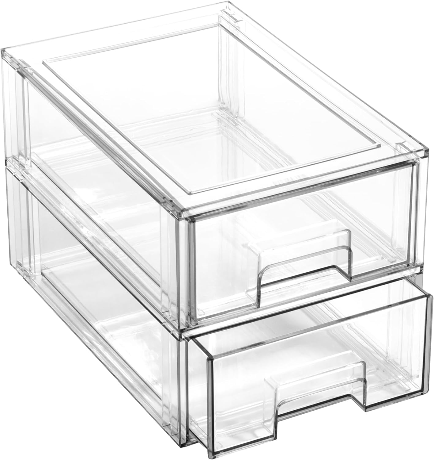 BINO | Stackable Storage Drawers, Small - 2 Pack, Clear | THE CRATE ...