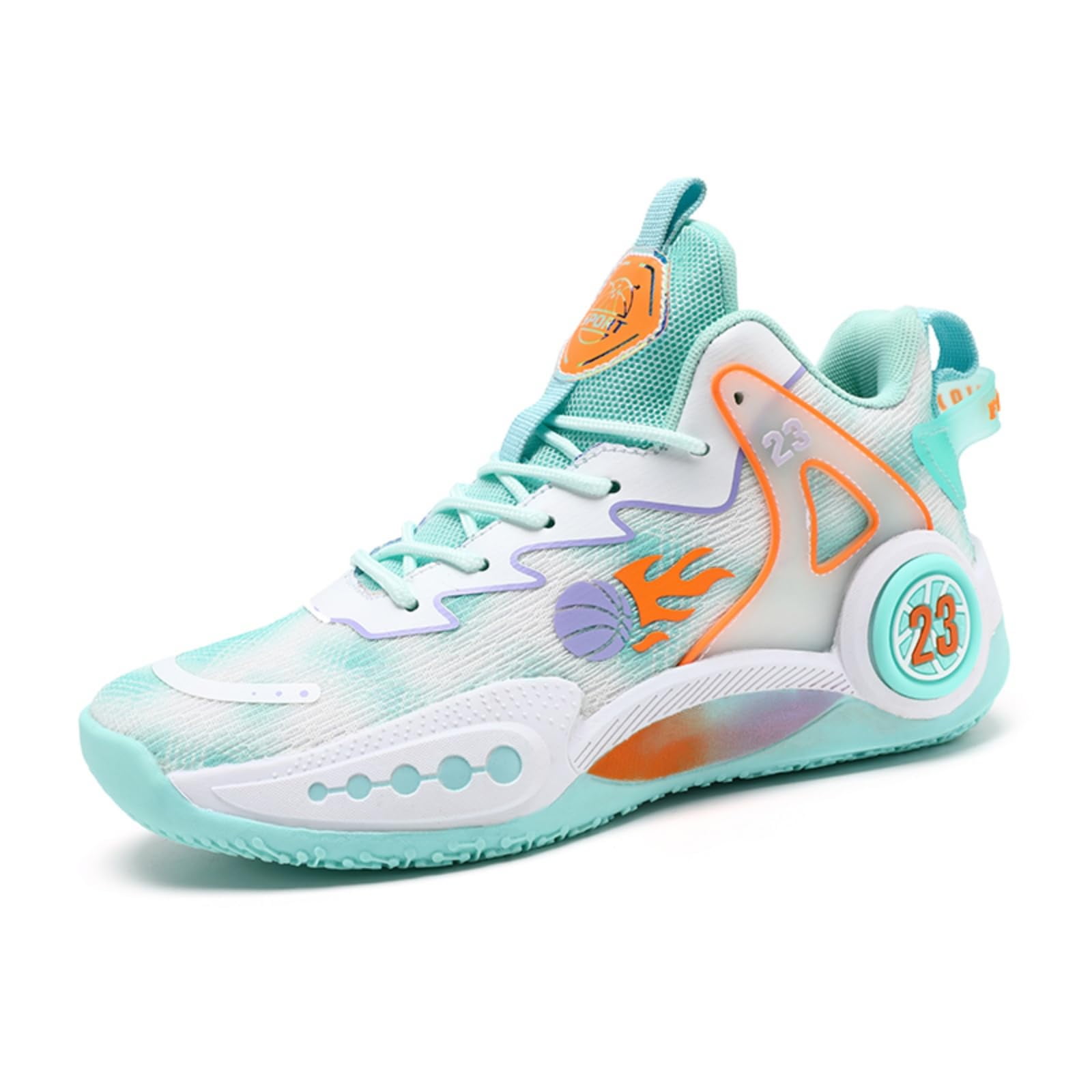 BINQER Men's High Top Basketball Shoes, Fashionable Graffiti Running ...