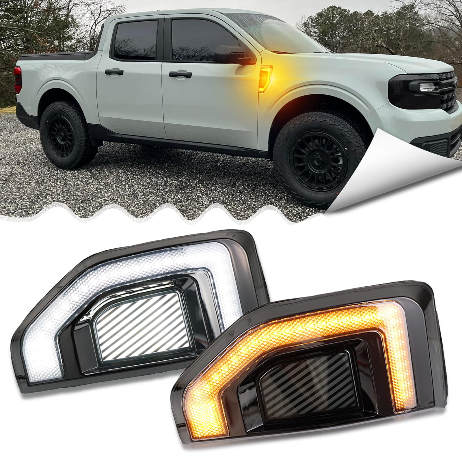 BINQIGOO Front & Rear SSF20 Fender LED Side Marker Lights for Ford ...