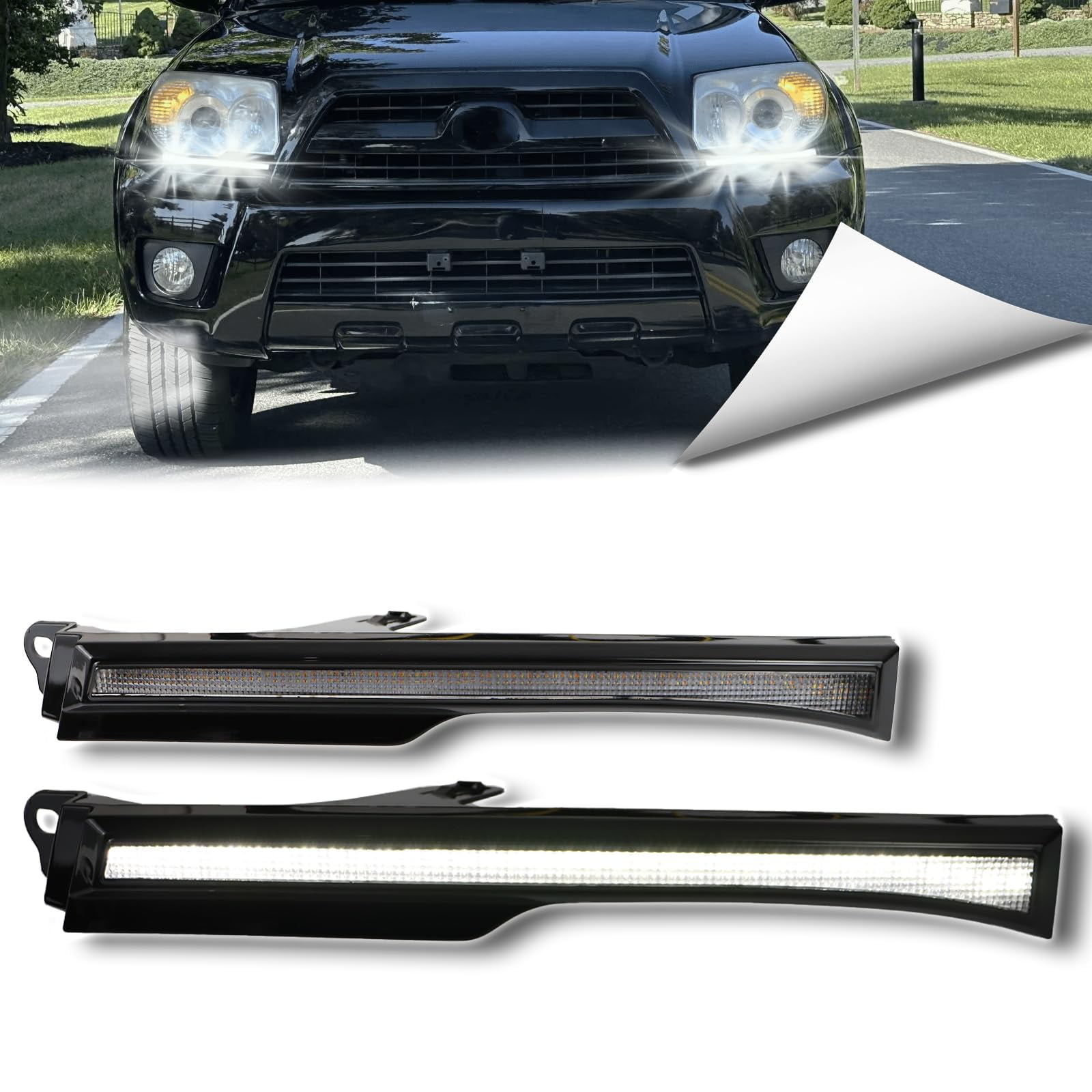BINQIGOO LED Daytime Running RRF12 Light Compatible with Toyota 4Runner ...
