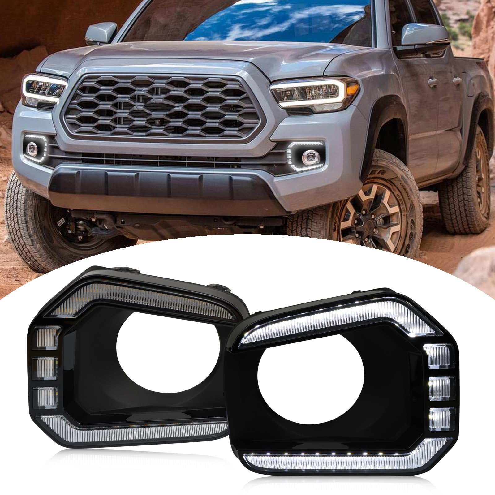 BINQIGOO LED Front Bumper AIF4 Fog Light Daytime Running Lamp White ...