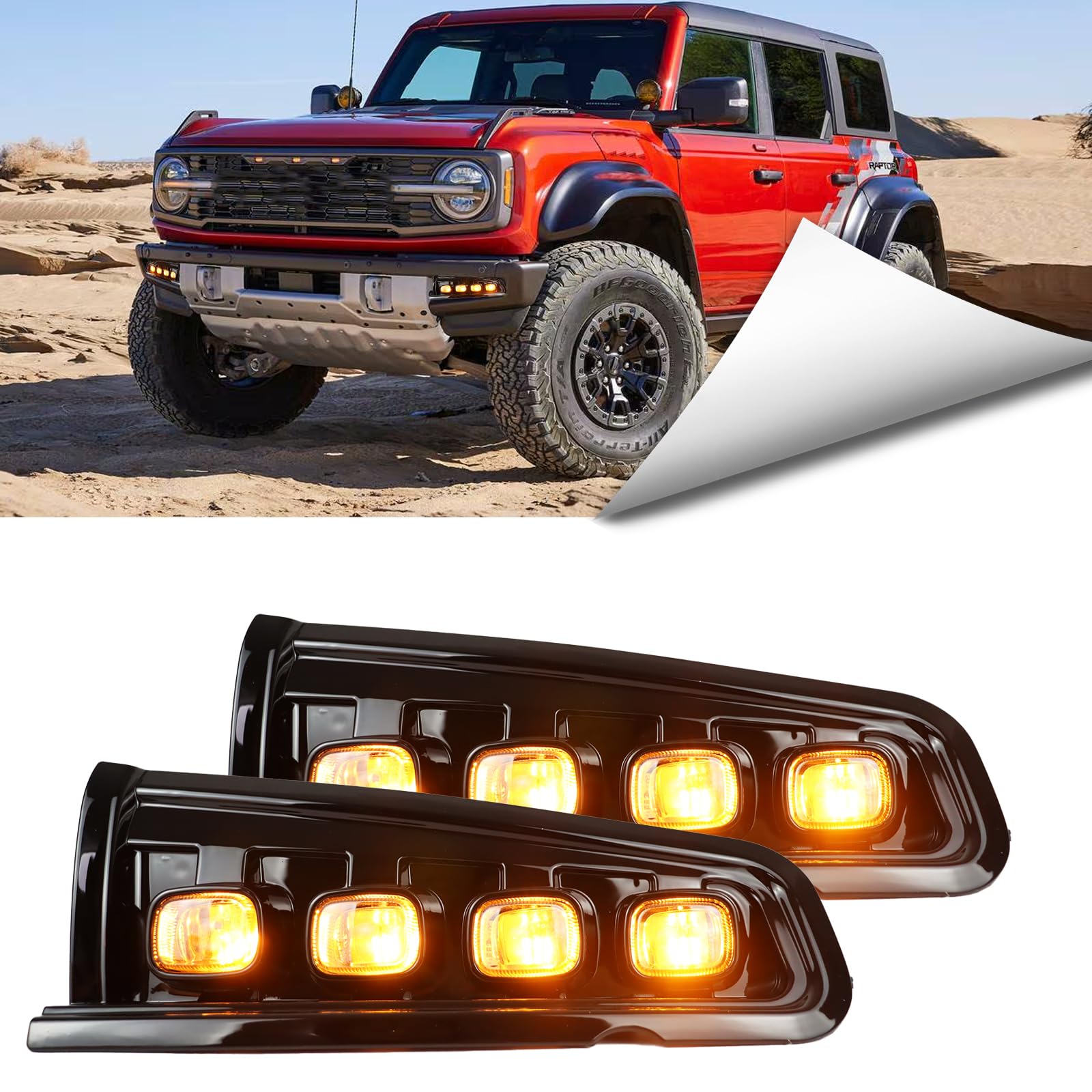 BINQIGOO LED Front Bumper STF9 Fog Light Daytime Running Lamp White ...