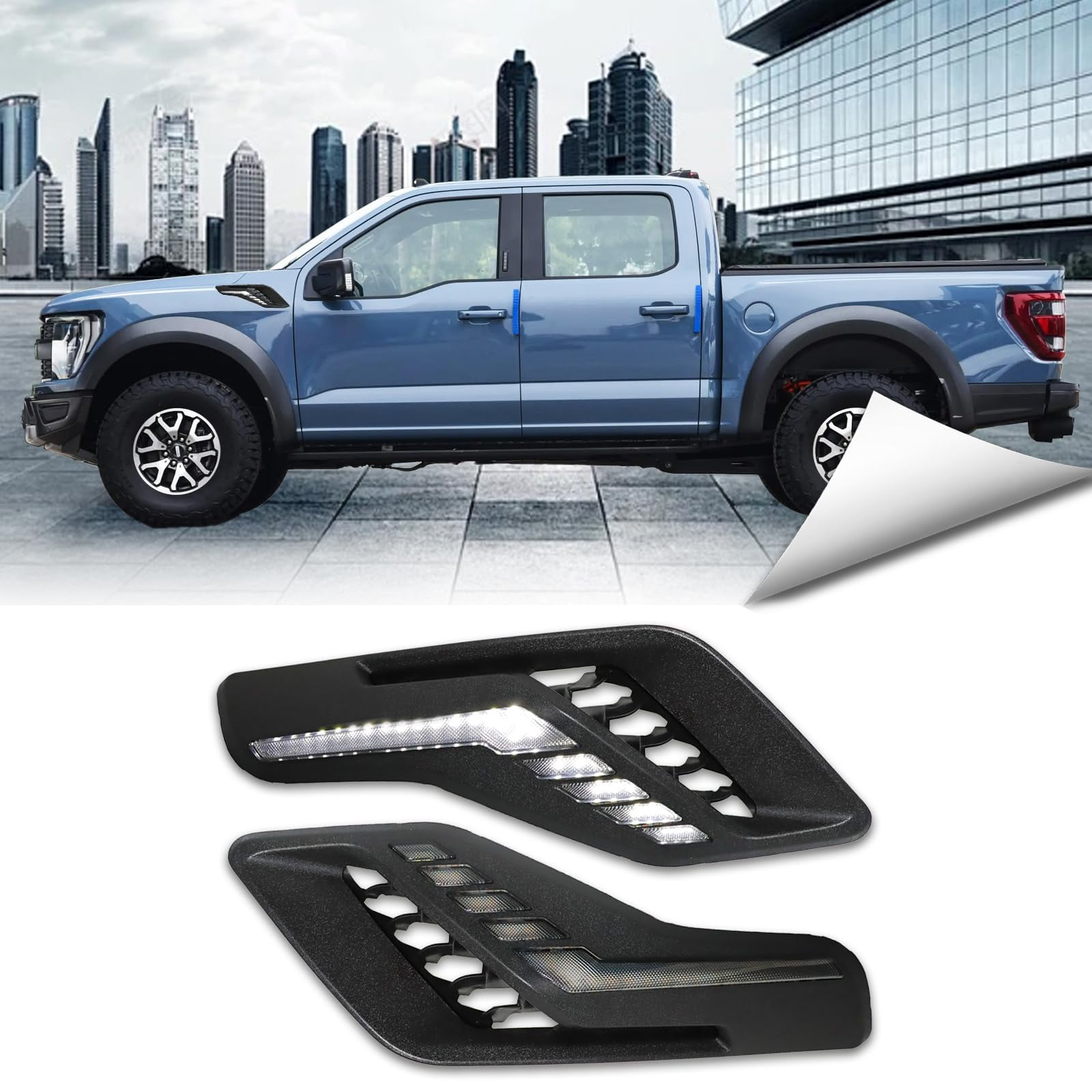 BINQIGOO LED Front Fender DHF10 Side Marker Light Fit For Ford F-150 ...