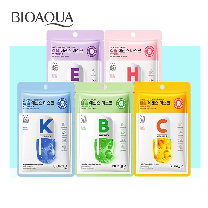 BIOAOUA 10 Pcs Combo Essence Face Masks Skincare Hydraiting Facial Mask ...