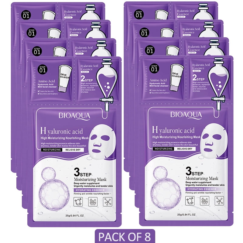 BIOAOUA Hydrating Beauty Face Mask with Hyaluronic Acid + Amino Acid ...