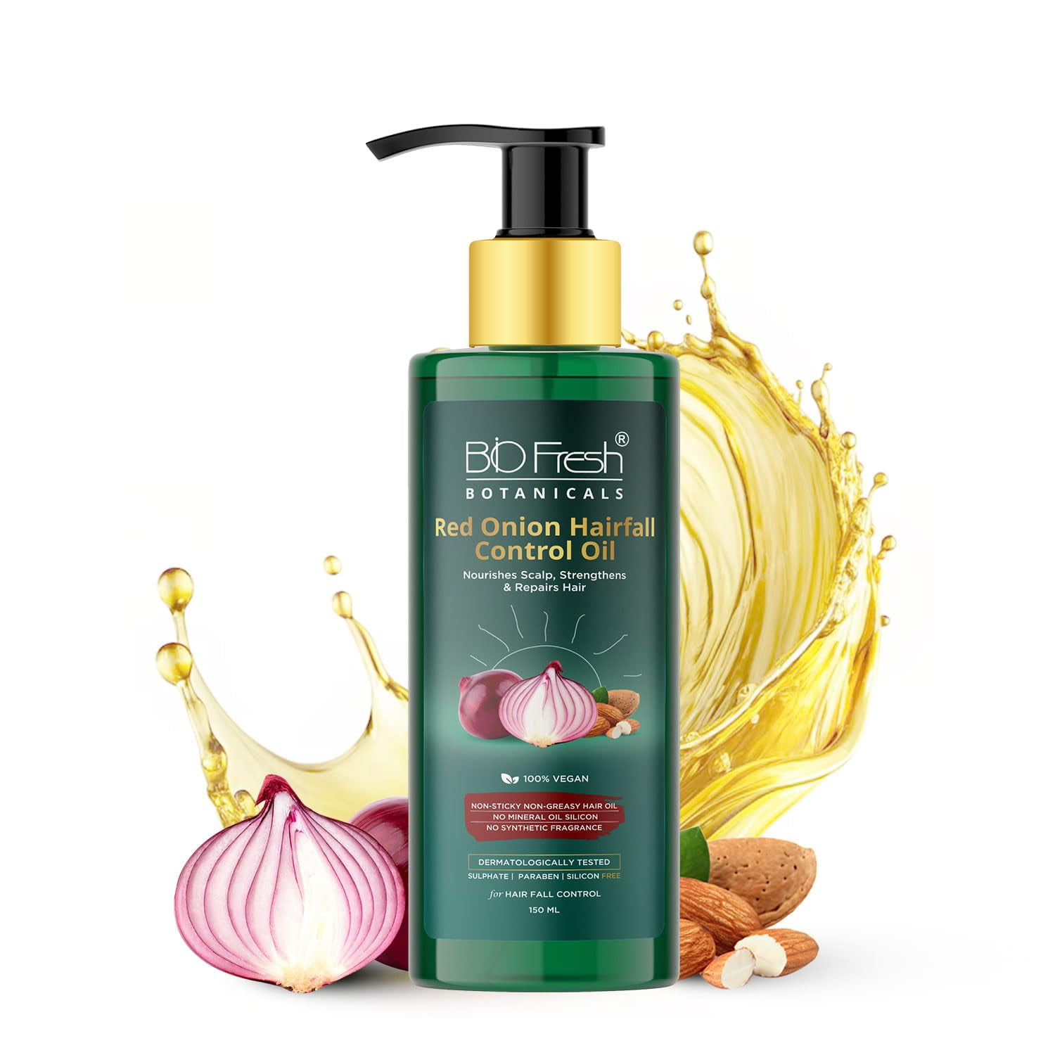 BIOFRESH BOTANICALS Red Onion Hairfall Control Oil 150ml Reduces ...