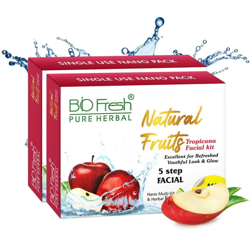 BIOFRESH HERBALS Tropicana Natural Fruit Facial Kit 46gm Skin Glowing ...