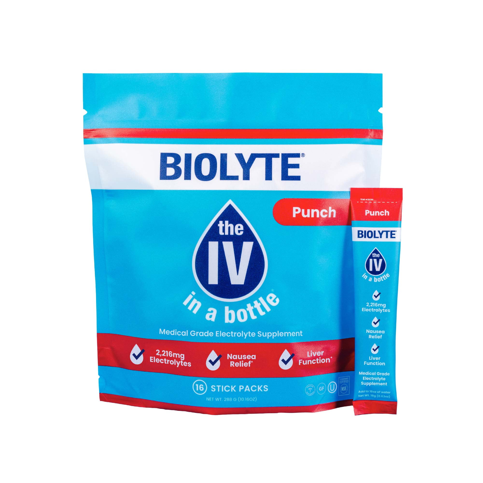 BIOLYTE Electrolyte Powder Packet Drink Mix for Rapid Hydration, Fruit ...