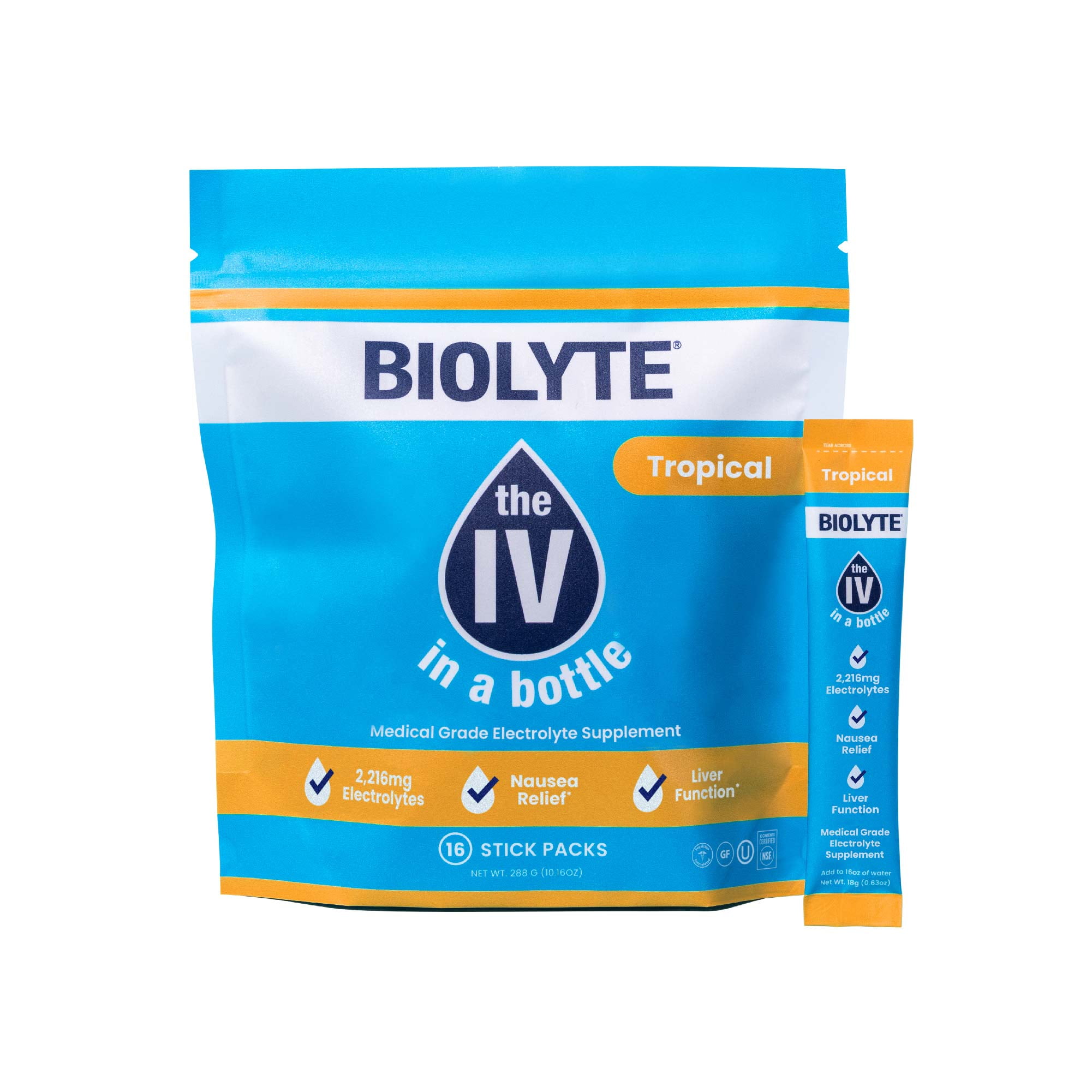 BIOLYTE Electrolyte Powder Packet Drink Mix for Rapid Hydration ...