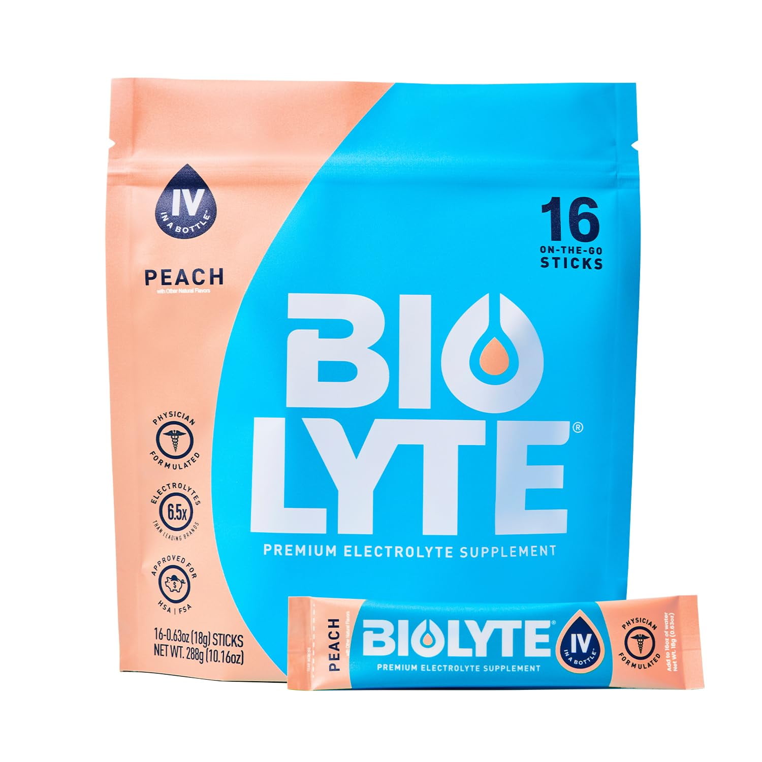 BIOLYTE IV Electrolyte Powder Packets, IV Liquid Drink Mix for Water ...