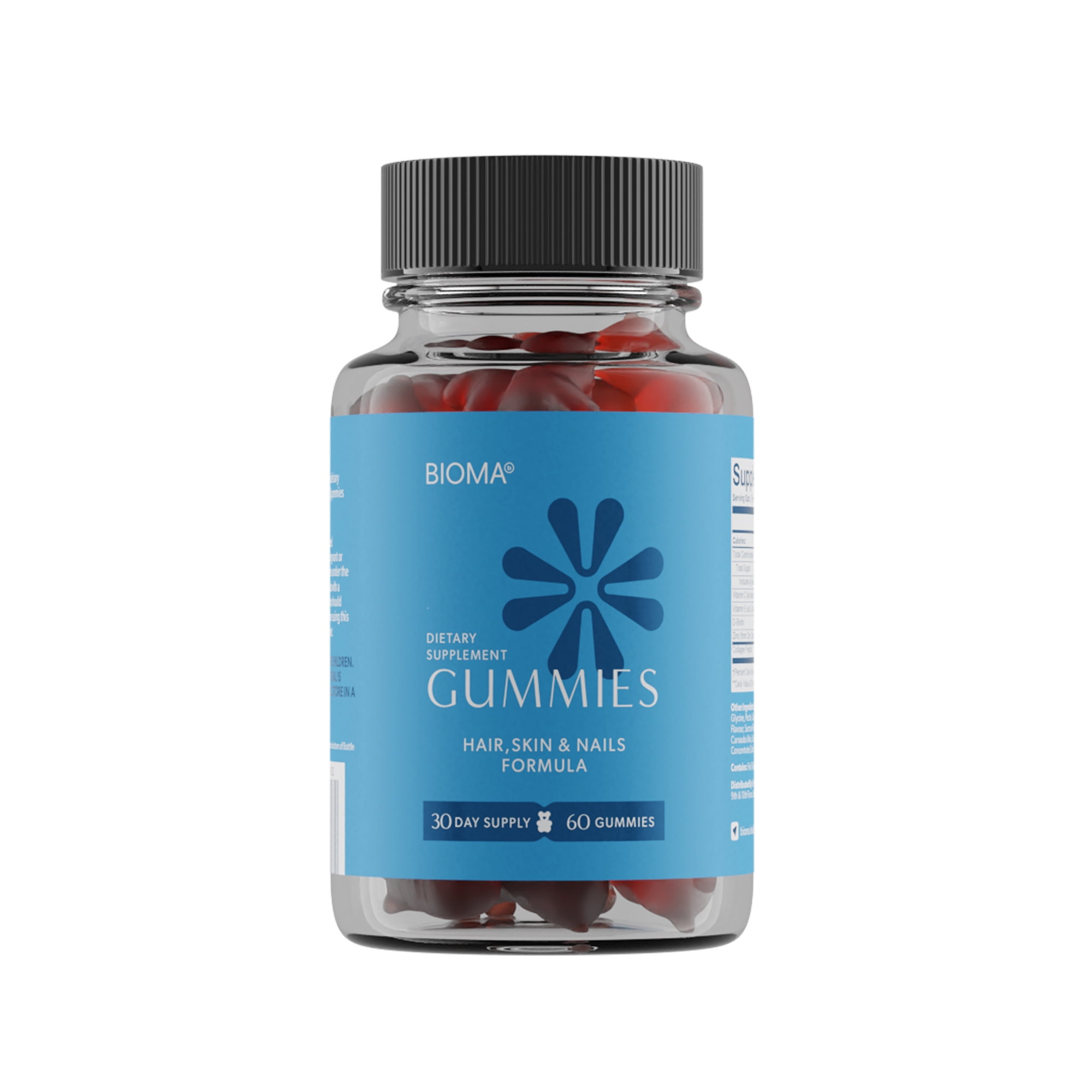BIOMA Beauty Gummies - Hair, Skin and Nails Formula - 30 Day Supply, 60 ...