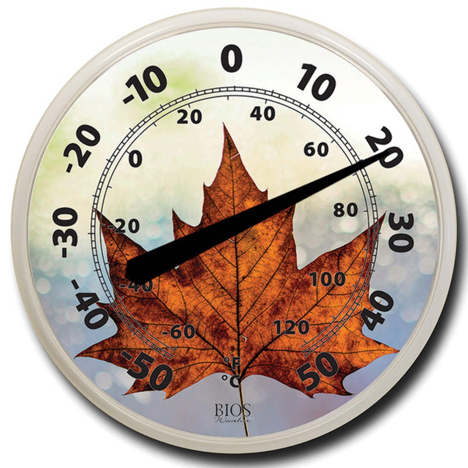 Bios Weather 524bc 12-inch Indoor/outdoor Dial Thermometer (maple Leaf ...